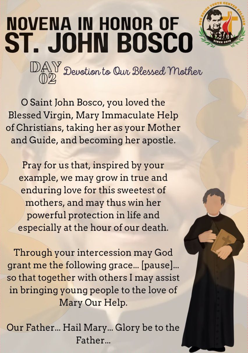 Don - January 23, 2026 NOVENA TO SAINT JOHN BOSCO Day 2: Devotion to ...