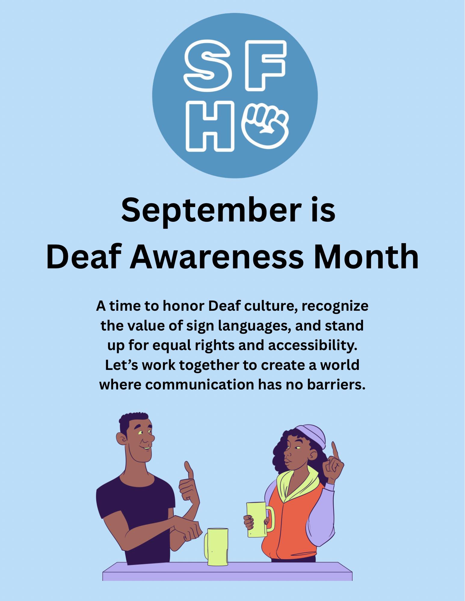 Signs - September is Deaf Awareness Month! #deaf #awareness #month ID ...