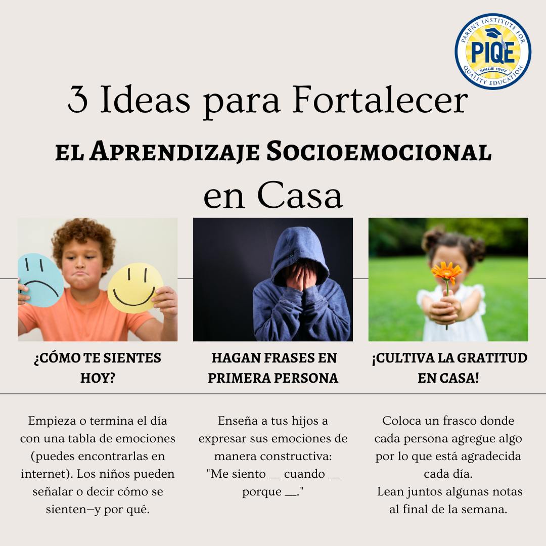 PIQE - El aprendizaje socioemocional (SEL) es clave para ayudar a los ...