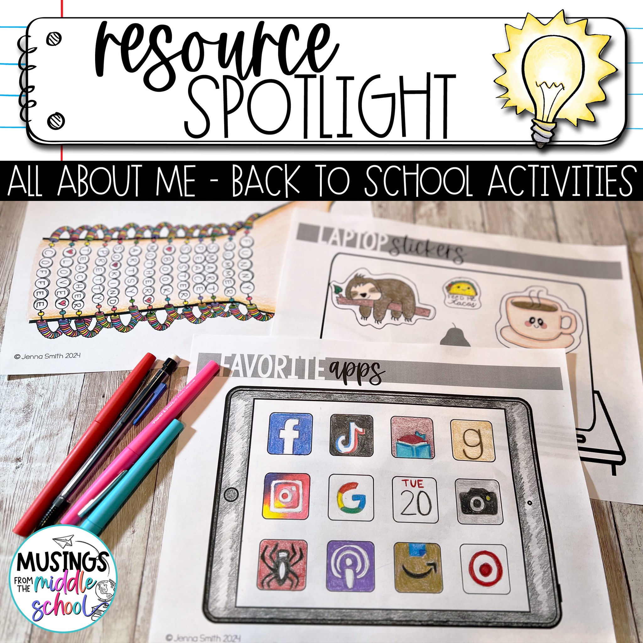 Musings - My All About Me – Back to School Activities is an awesome way ...
