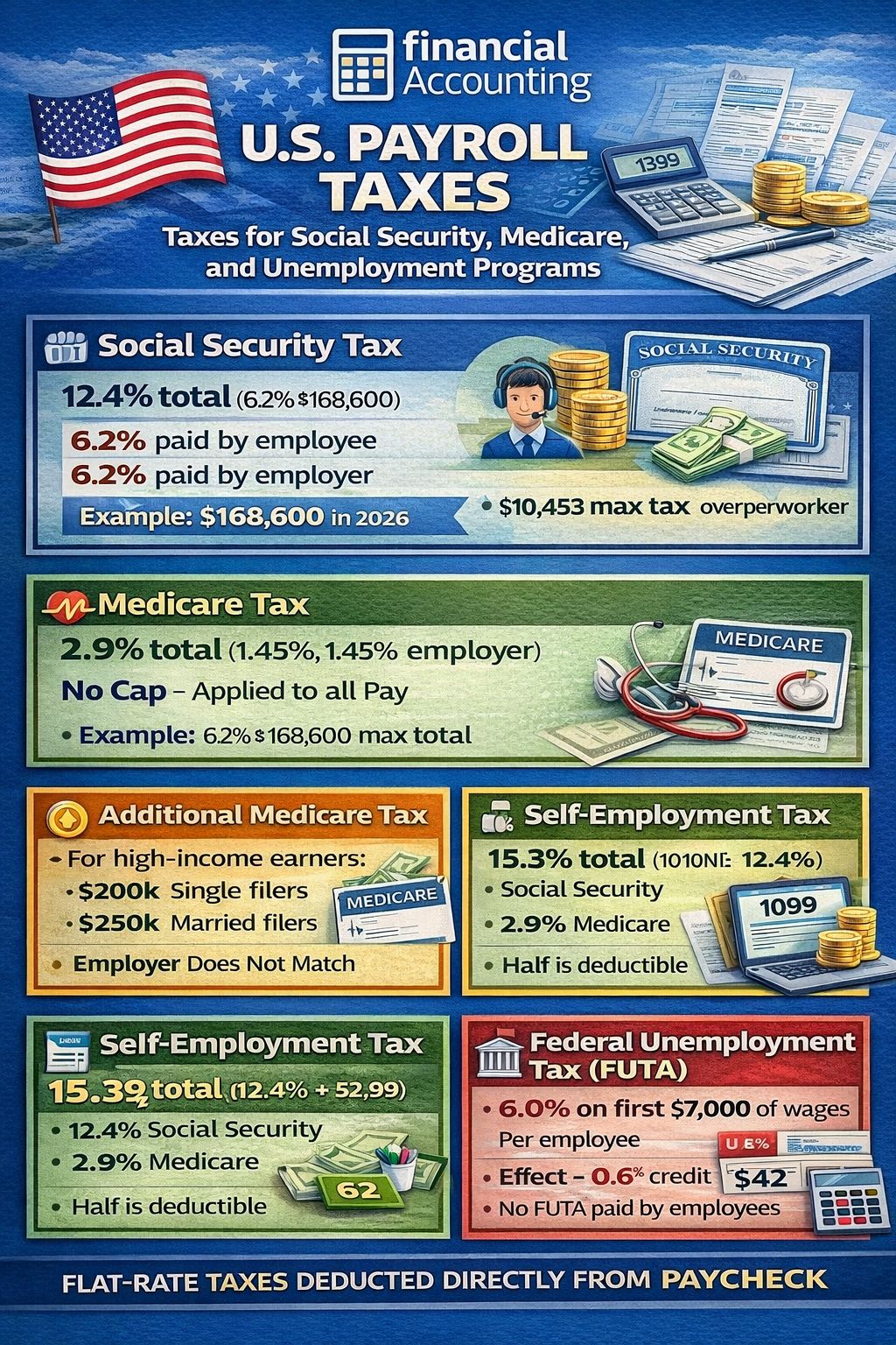 Financial - 🇺🇸 Payroll Taxes (2026 Structure Overview) Payroll taxes ...