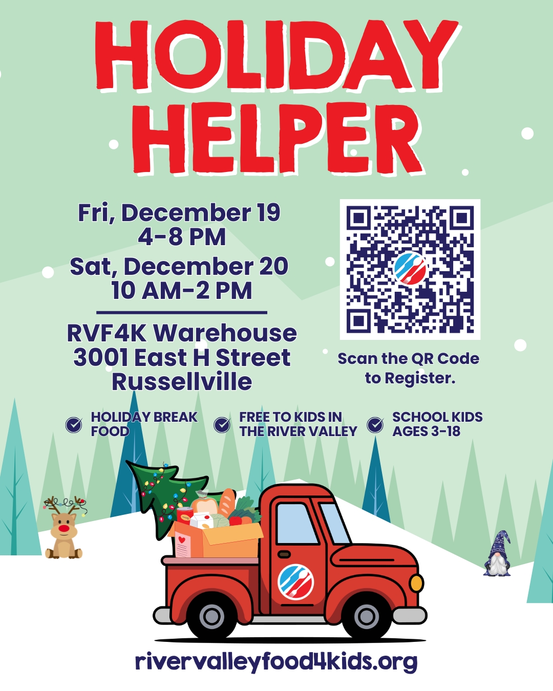 🎄 Holiday Helper Registration... - River Valley Food 4 Kids | Facebook