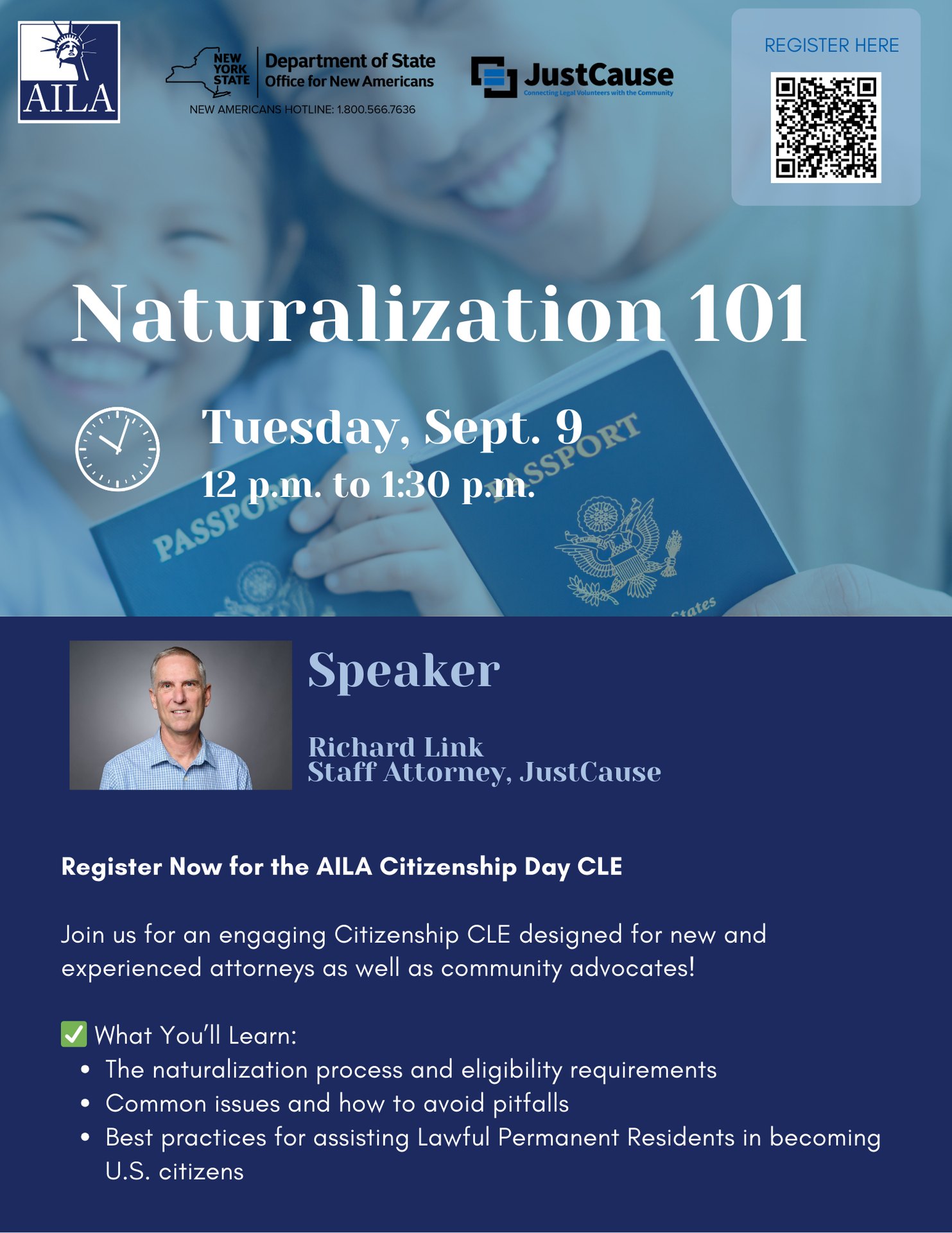 📢 Upcoming CLE Opportunity: Naturalization 101 Join us for an engaging ...