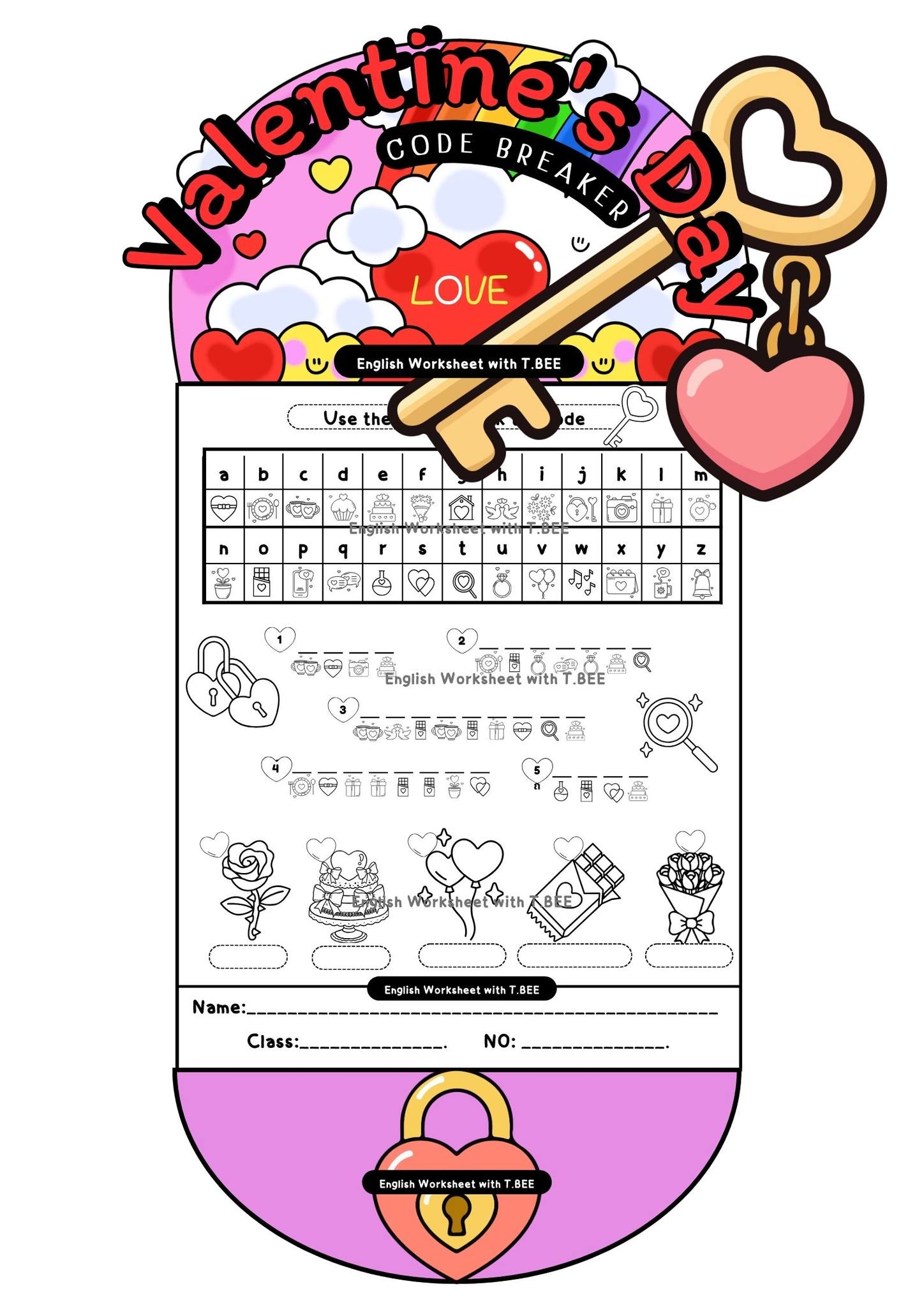 Valentine's Day CODE... - English Worksheet with T.BEE | Facebook