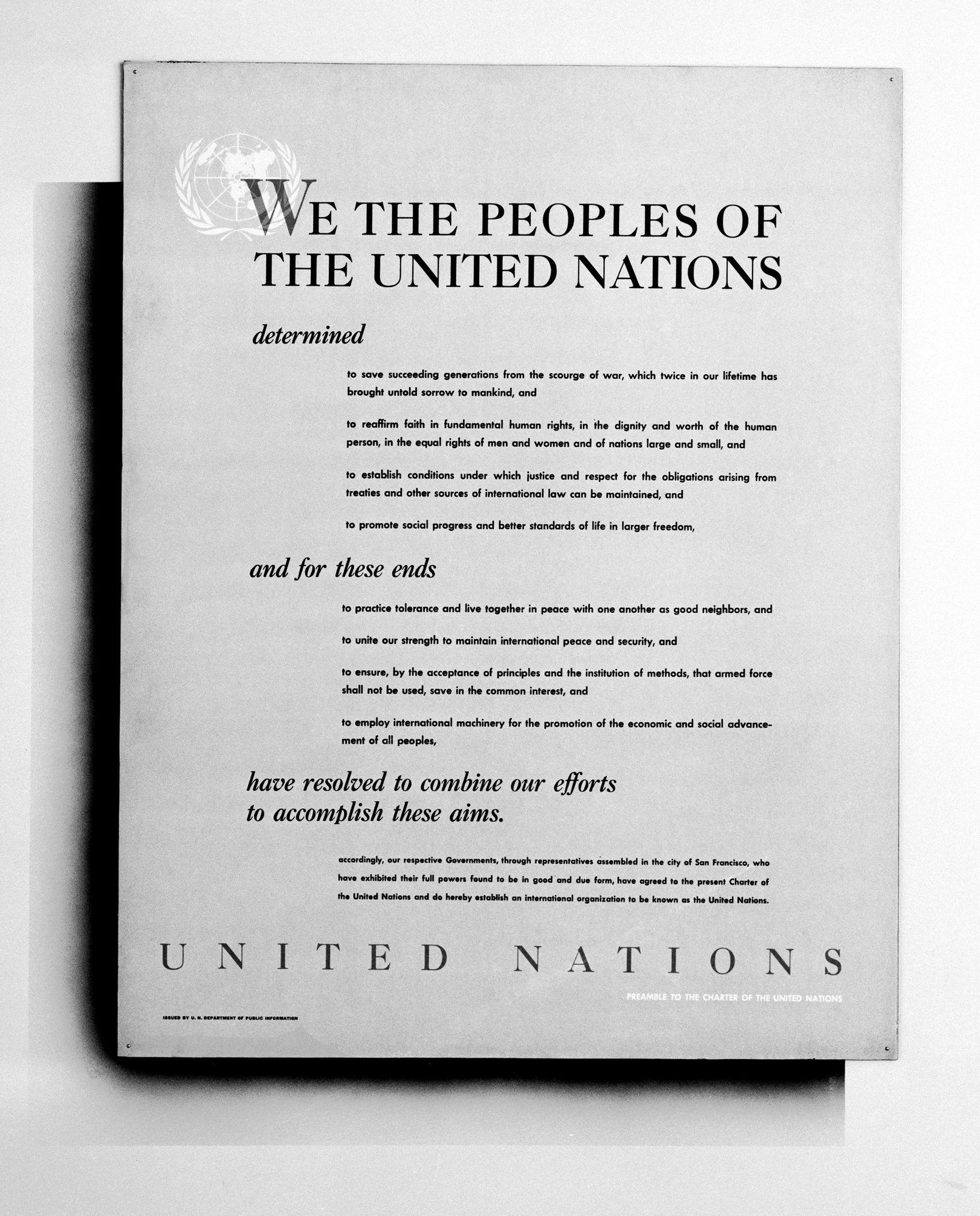 United - 📷: Preamble of the UN Charter. 80 years ago, 50 nations met in ...
