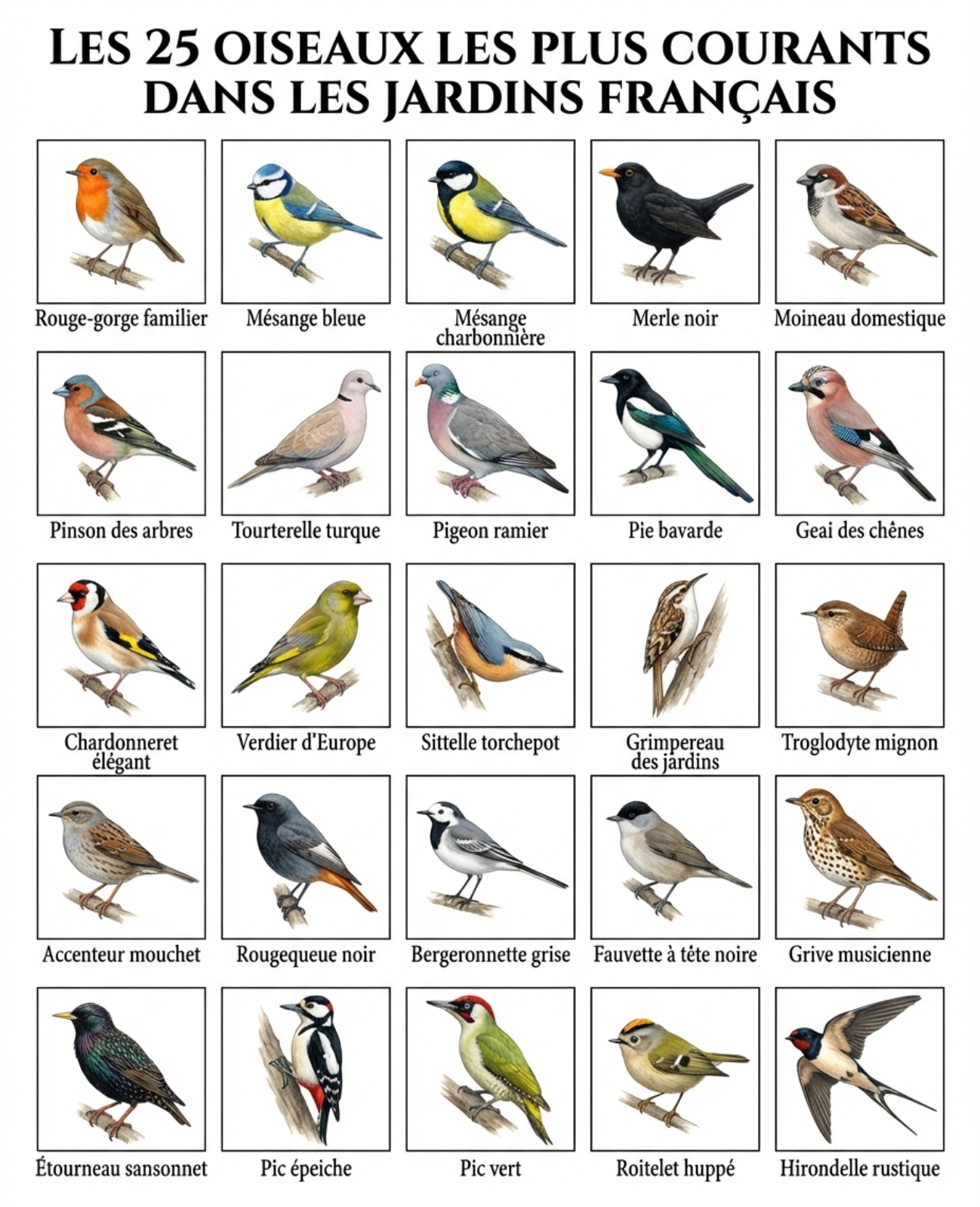 Les 25 oiseaux les plus courants... - Astuces de Jardinage | Facebook