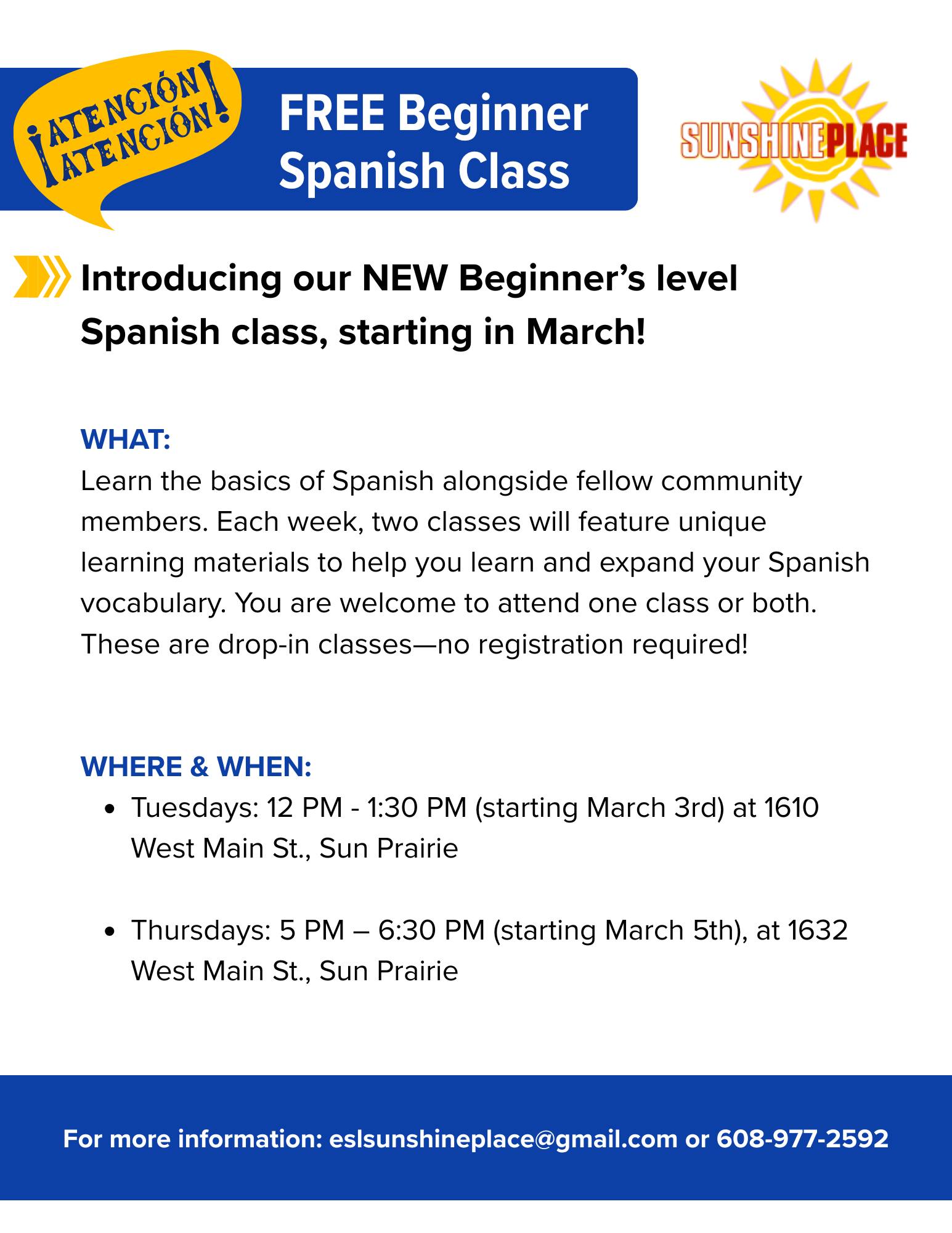 FREE Beginner's Spanish Classes