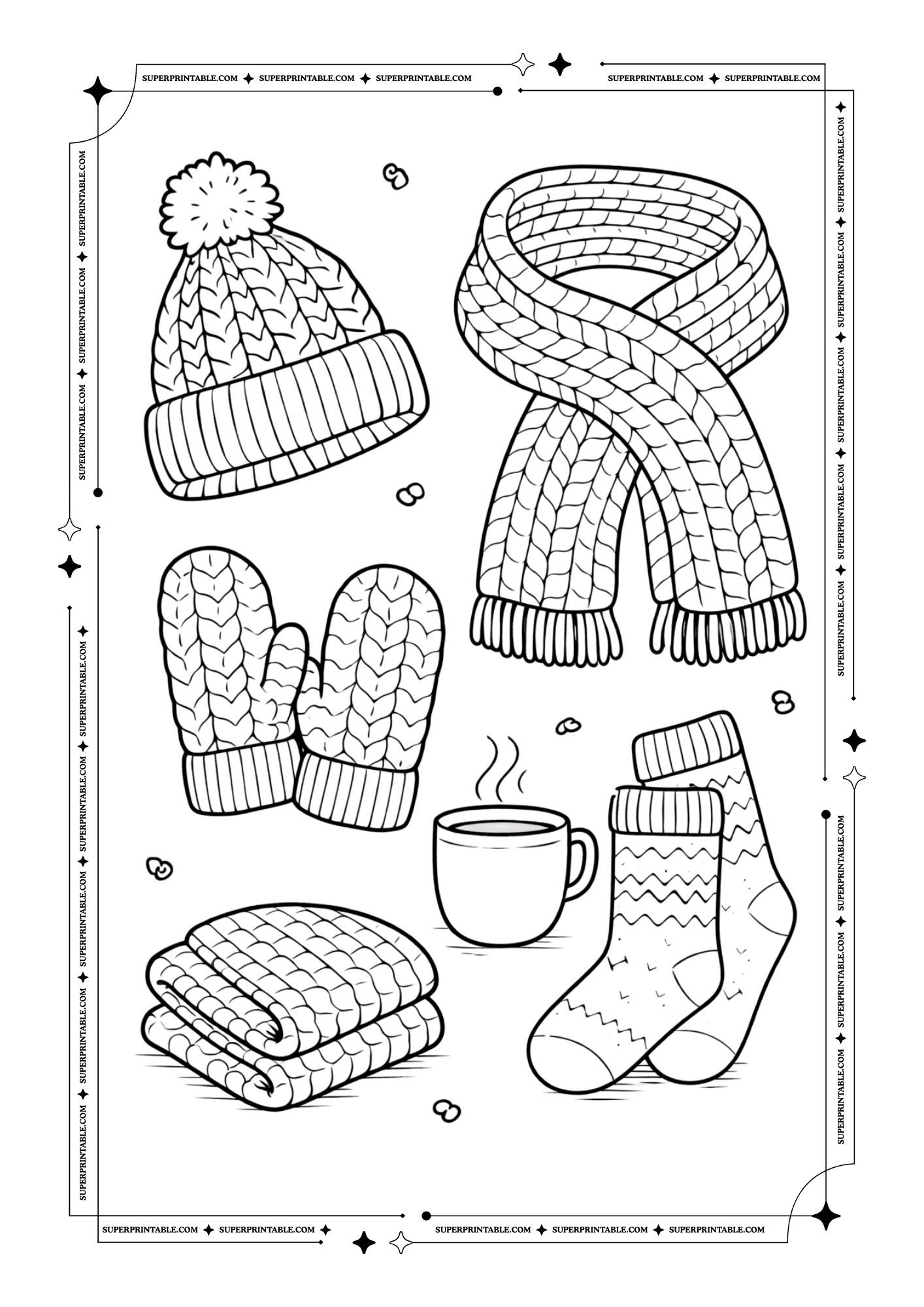 SuperPrintable - Cozy Christmas Coloring Pages – Festive Cozy Fun! Get ...