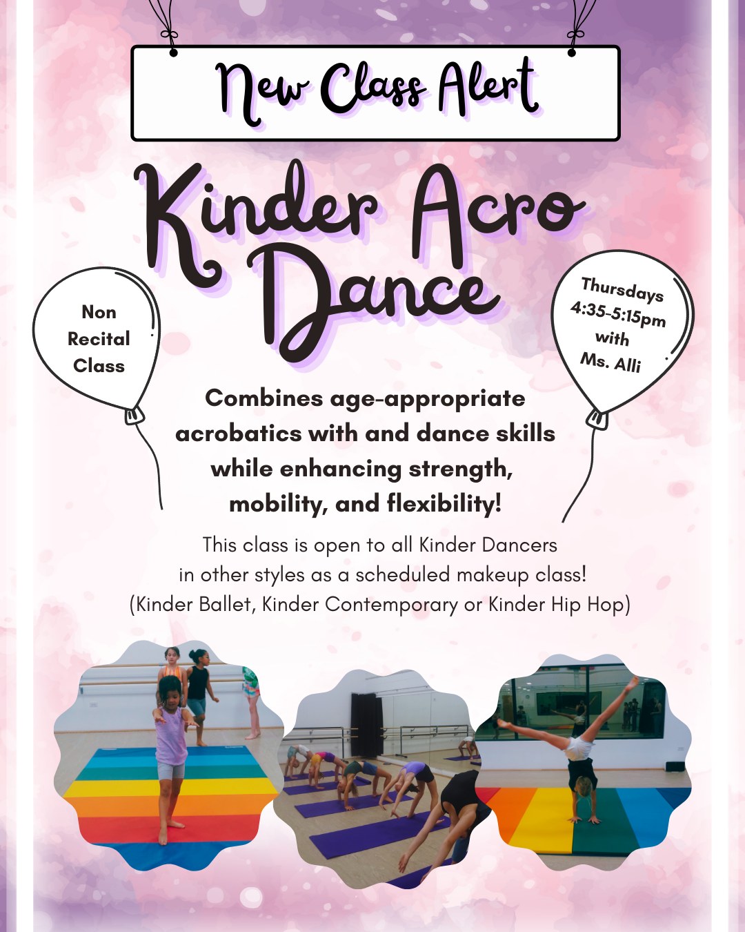 Viking - We are so excited to announce a new class– Kinder Acro Dance ...