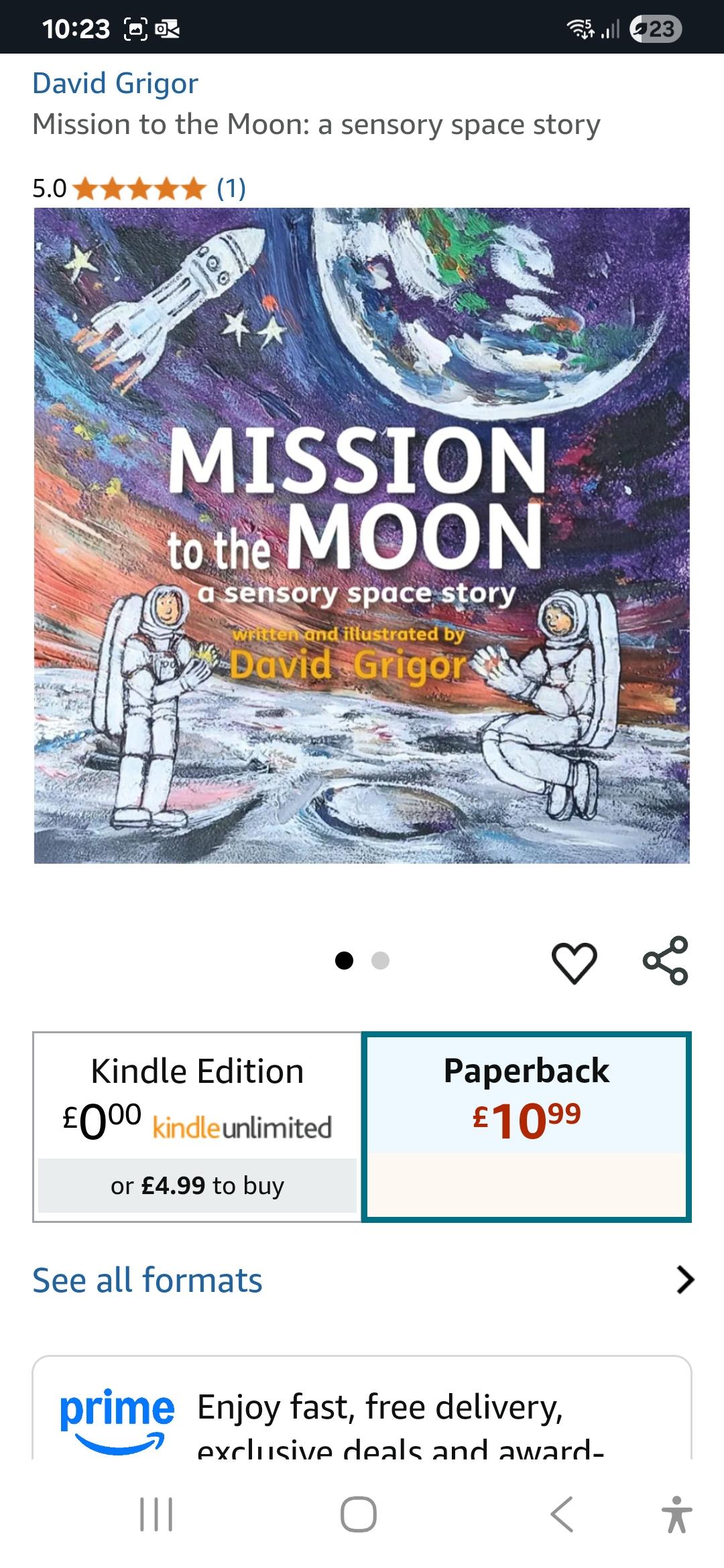 Mission to the Moon a sensory space story