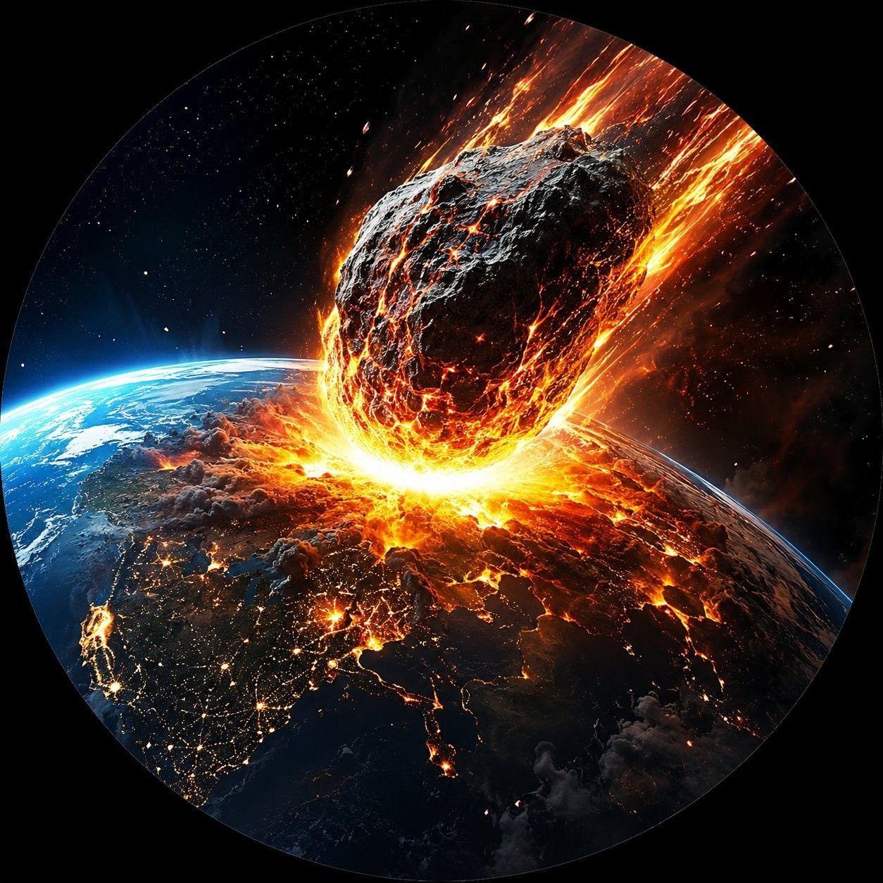 A never-ending trail of fire across the sky... and then impact. 🔥☄️ # ...