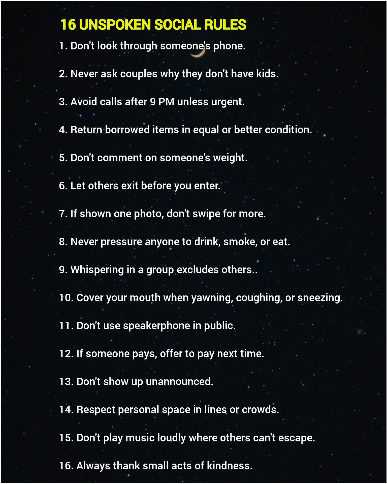 Psy Mindify.00 - 16 UNSPOKEN SOCIAL RULES #psychology... | Facebook