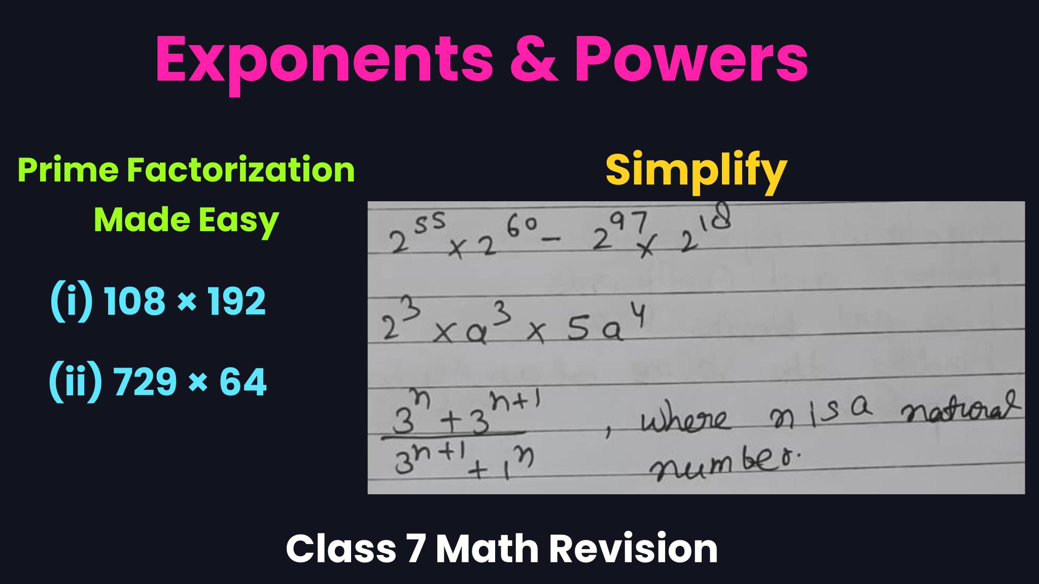 Sweety - Prime Factorization & Exponential Form | Class 7 Maths | Exam ...