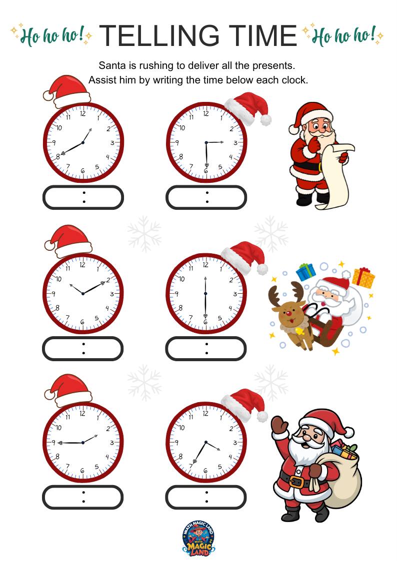 Math - 🎅 Santa’s Time Challenge! ⏰ Can you help Santa deliver all the ...