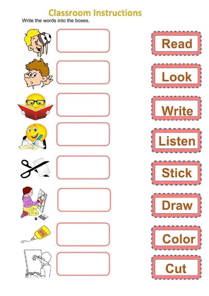 الإنجليزية في الإبتدائي | #3ps school commands worksheets and ...