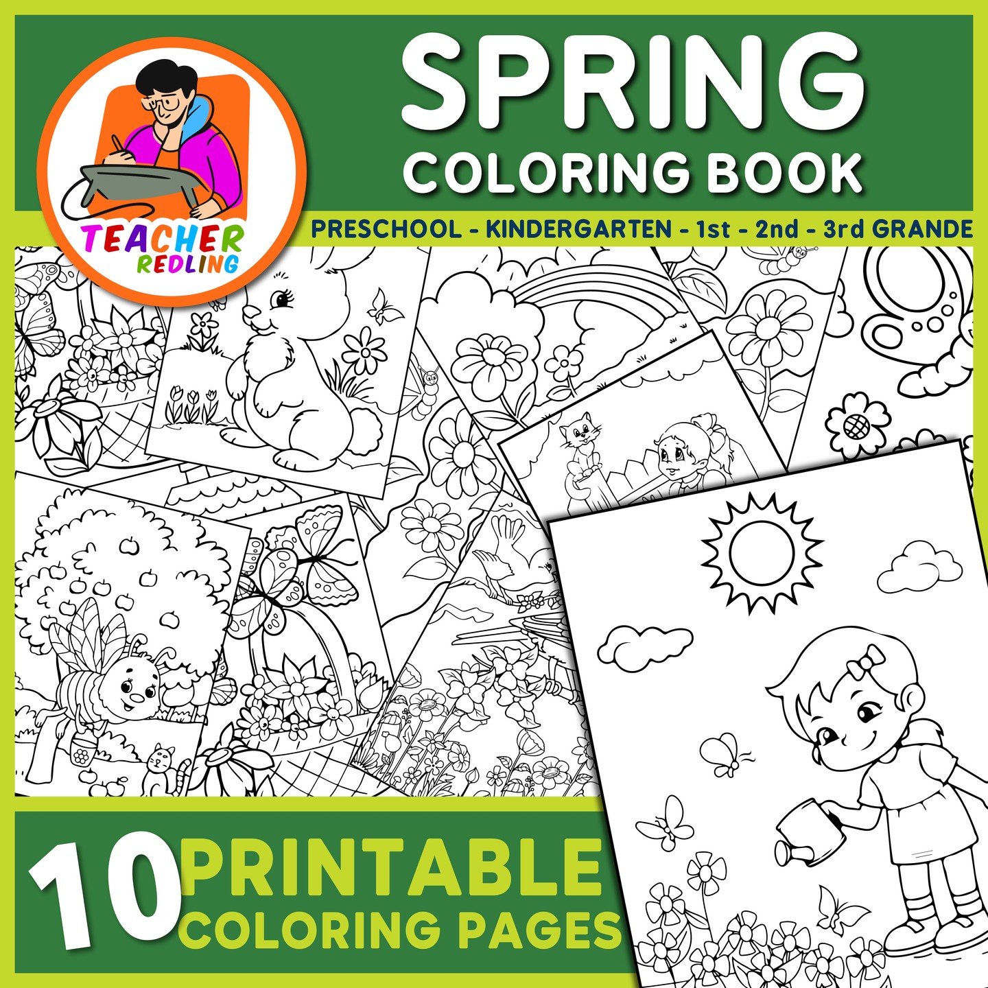Teacher - Preschool / Pre-K Morning Work Worksheets: Spring Coloring ...