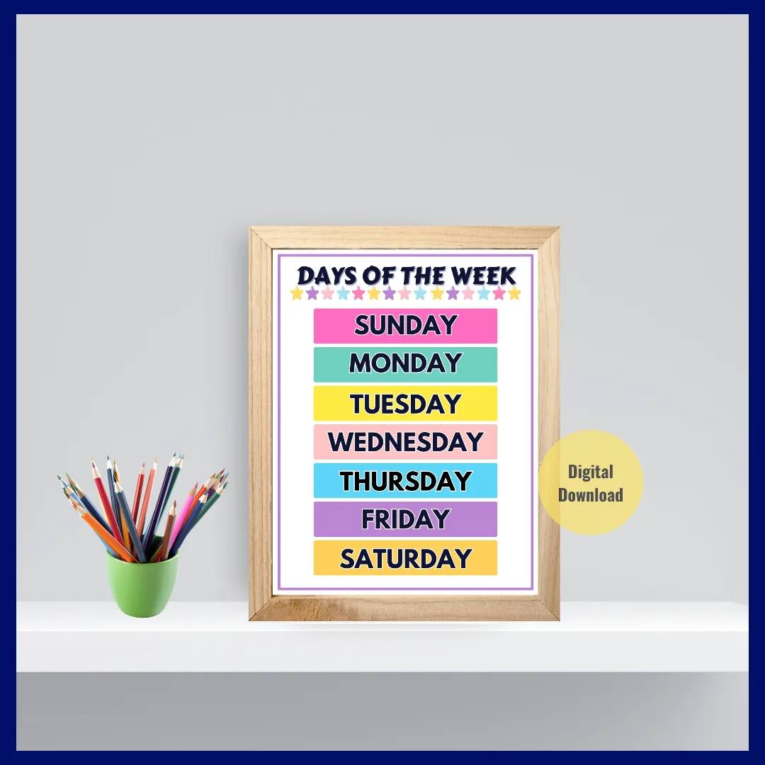 Unique - Days of the Week Printable Classroom Posters. Introduce the ...