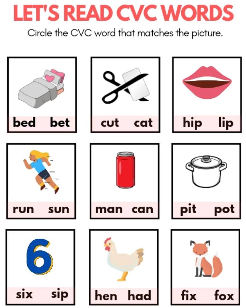 🎉 FUN & EASY CVC Word Matching!... - KidsBooster - Worksheets | Facebook