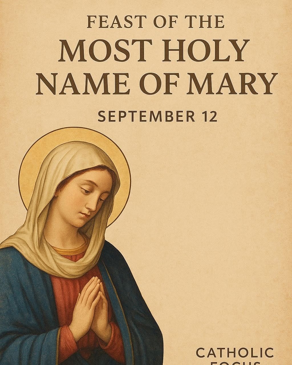 Catholic - FEAST IN FOCUS | SEPTEMBER 12 FEAST OF THE MOST HOLY NAME OF ...