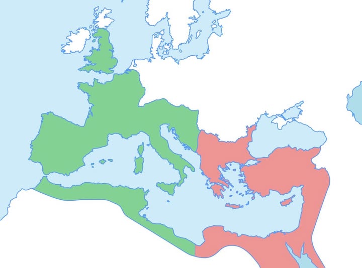 Ancient 🌍 Division Of The Roman Empire After The Death Of Theodosius