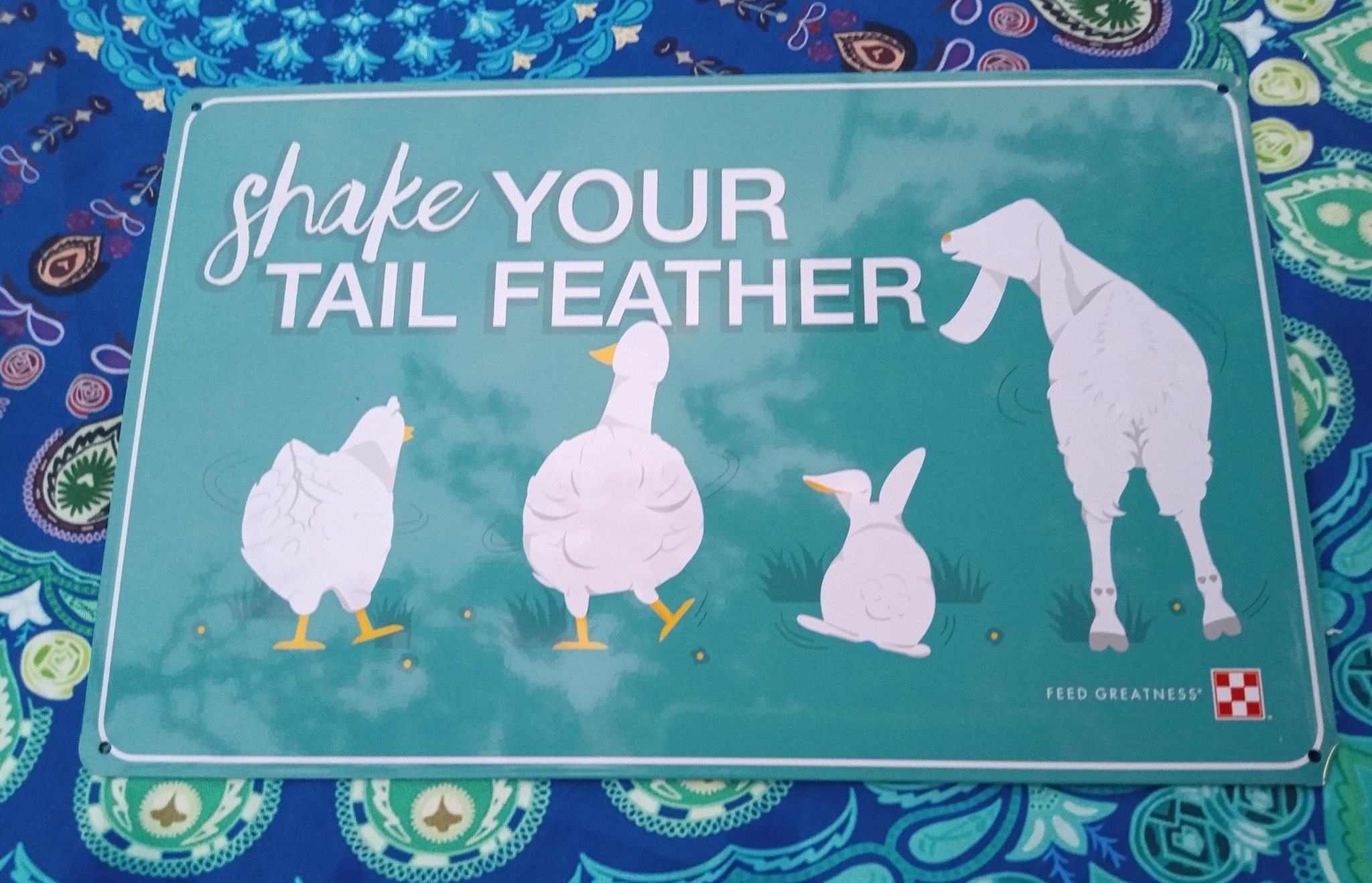 ArtisanCrafts - Item #013 Tin Sign ~ "Shake Your Tail Feathers" One ...