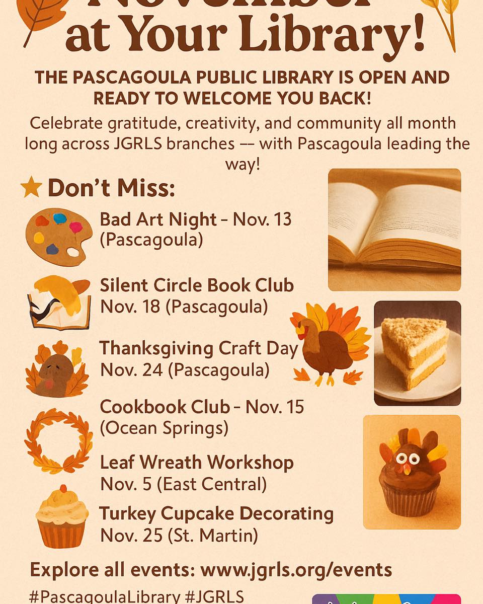 Jackson-George - 🍂 November at Your Library! The Pascagoula Public ...