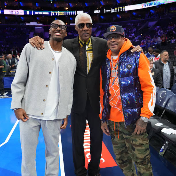 Julius Erving (Dr. J) | Julius Erving, and Allen Iverson pose for a ...
