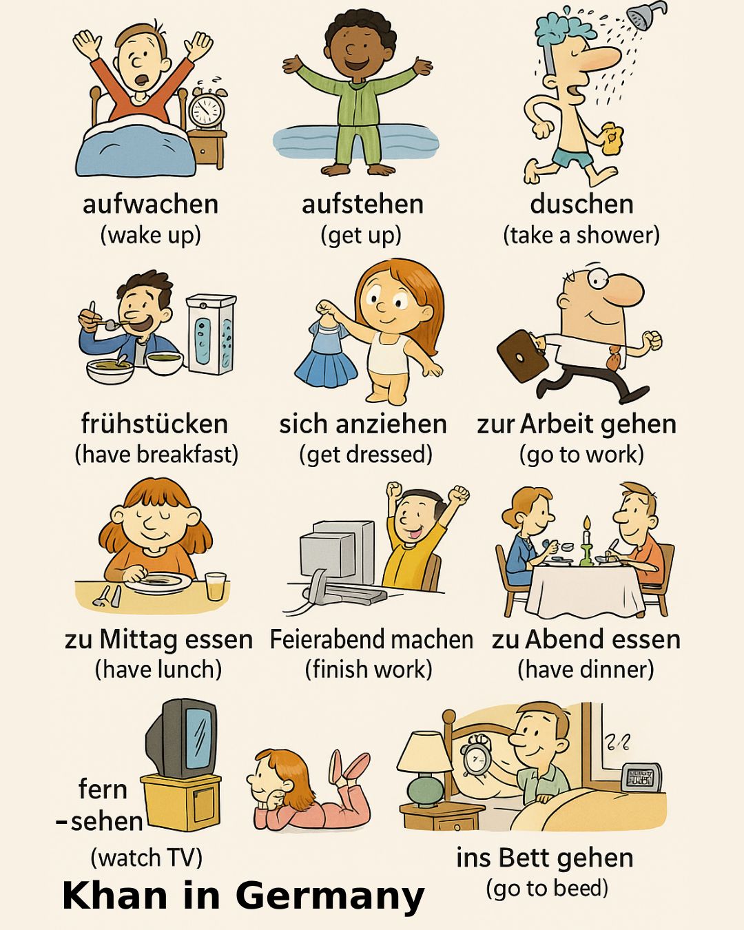 Khan - Activities in German 🇩🇪 #GermanChallenge #germanvocabulary # ...
