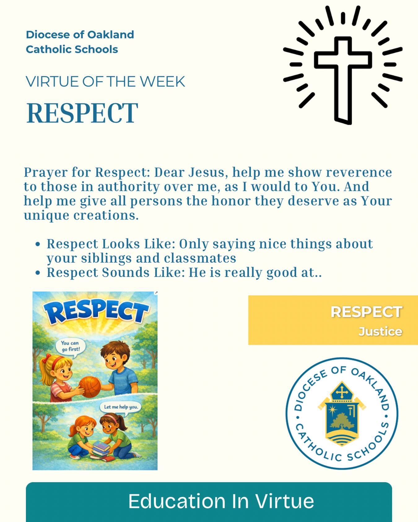 Diocese - 🙏🤍Respect (also known as Reverence) means speaking and acting ...