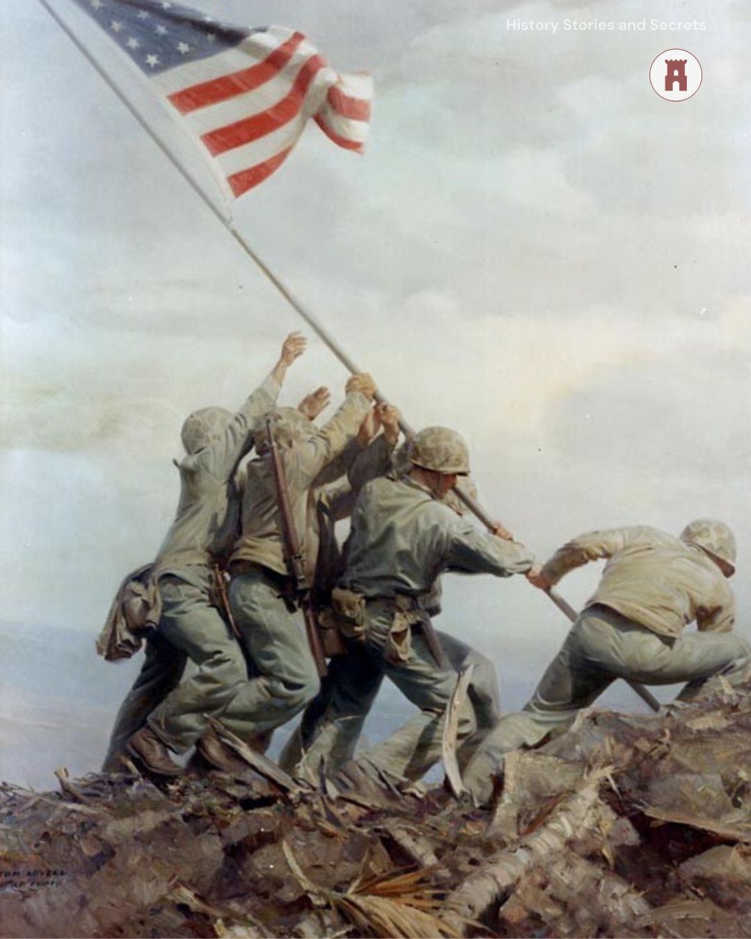 History - The famous Iwo Jima flag raising photo shows the second flag ...