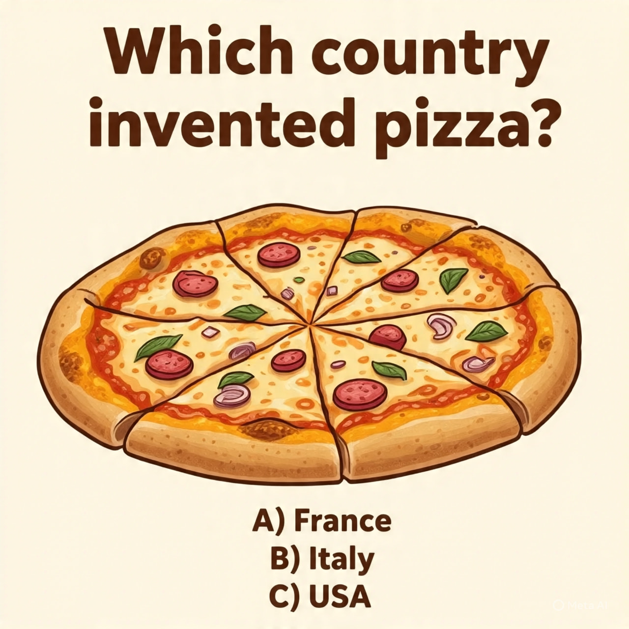 Knowledge - Which country invented pizza? #gk #quiz | Facebook