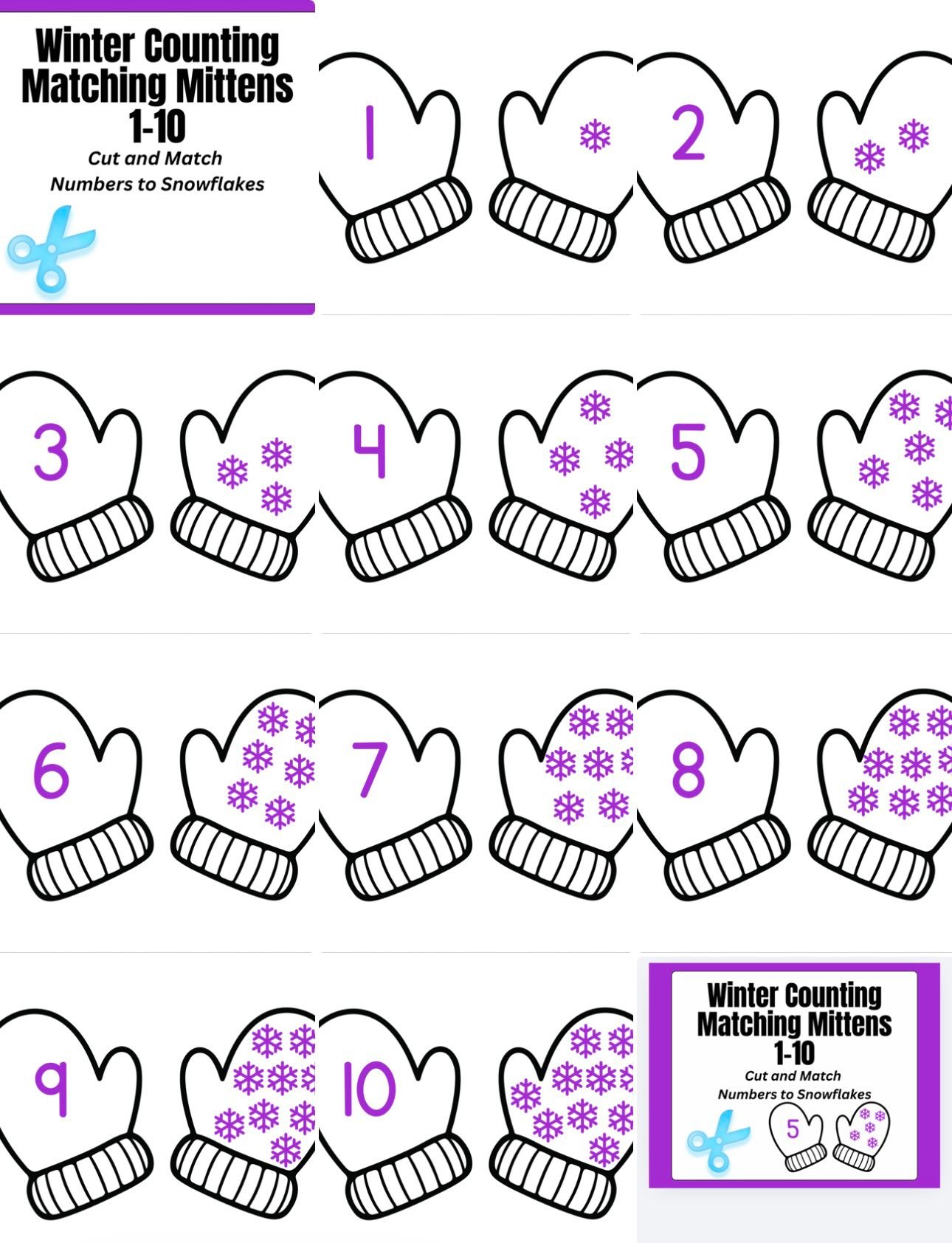 💜Count and Match Numbers 1-10 Activity ️ 💜 ️ 💜 | Facebook