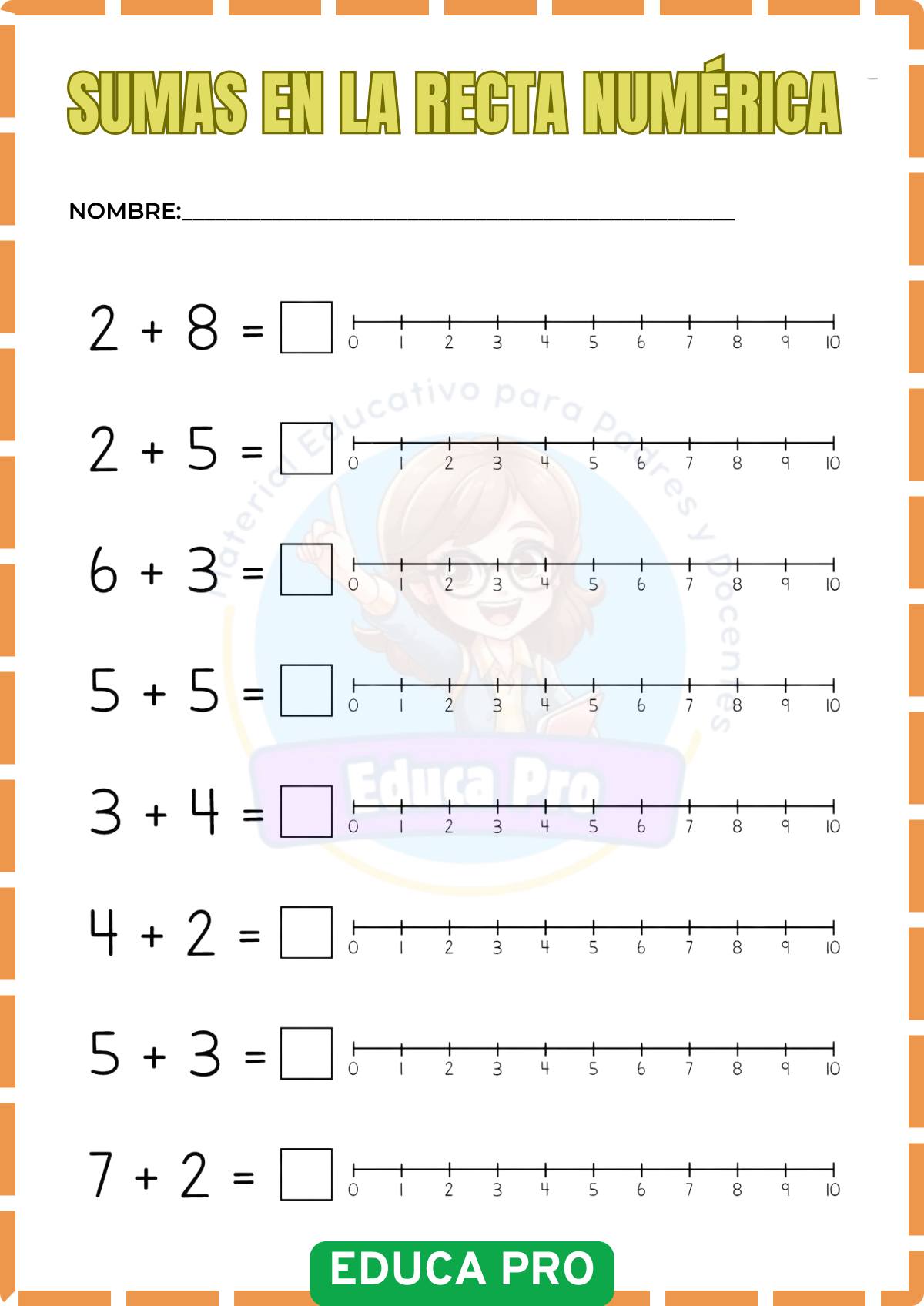 Educa Pro - 🔢 SUMAS EN LA RECTA NUMÉRICA 🎯 ¡Aprender a... | Facebook
