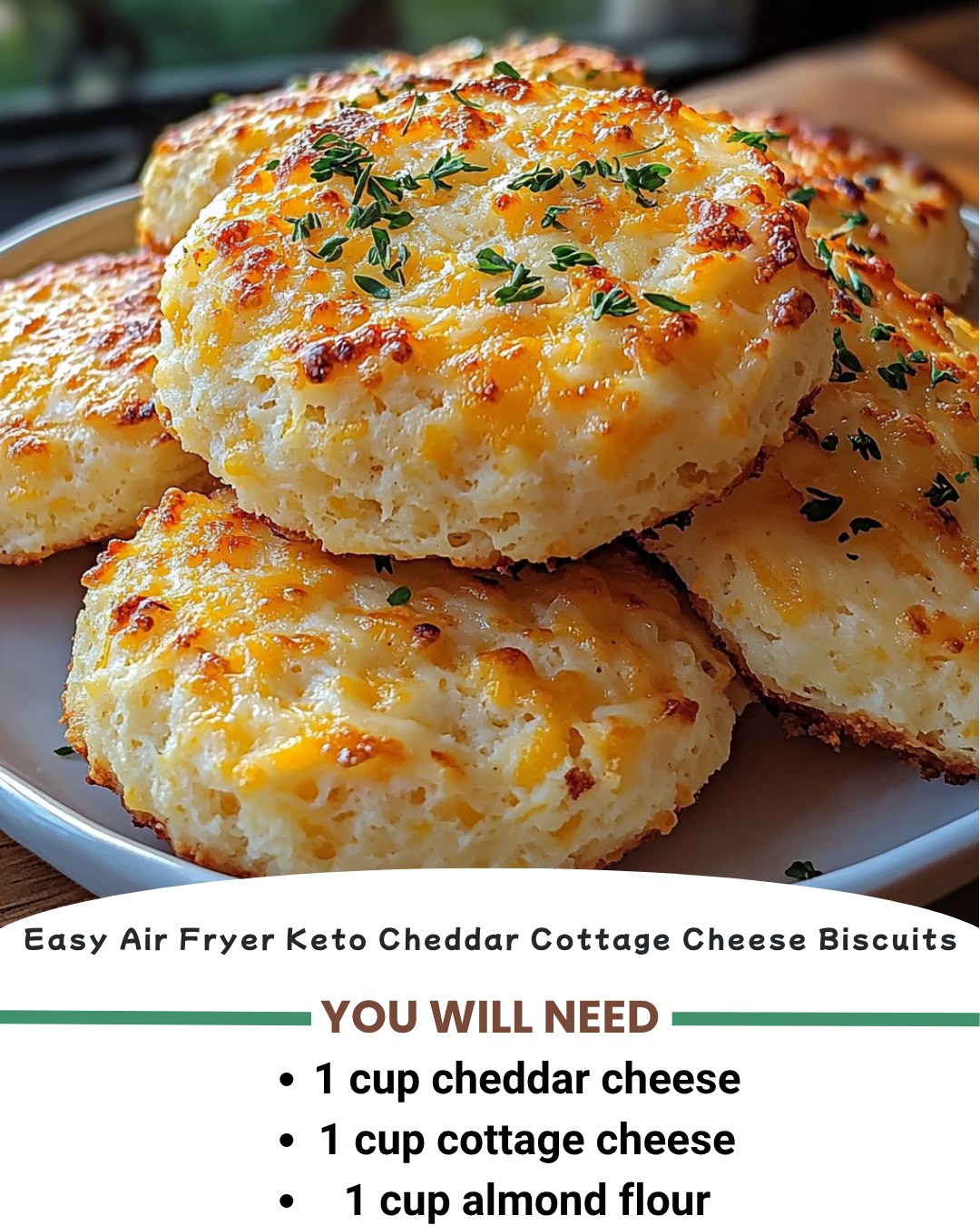 Cooking 🧀🍞 Easy Air Fryer Keto Cheddar Cottage Cheese Biscuits 💨