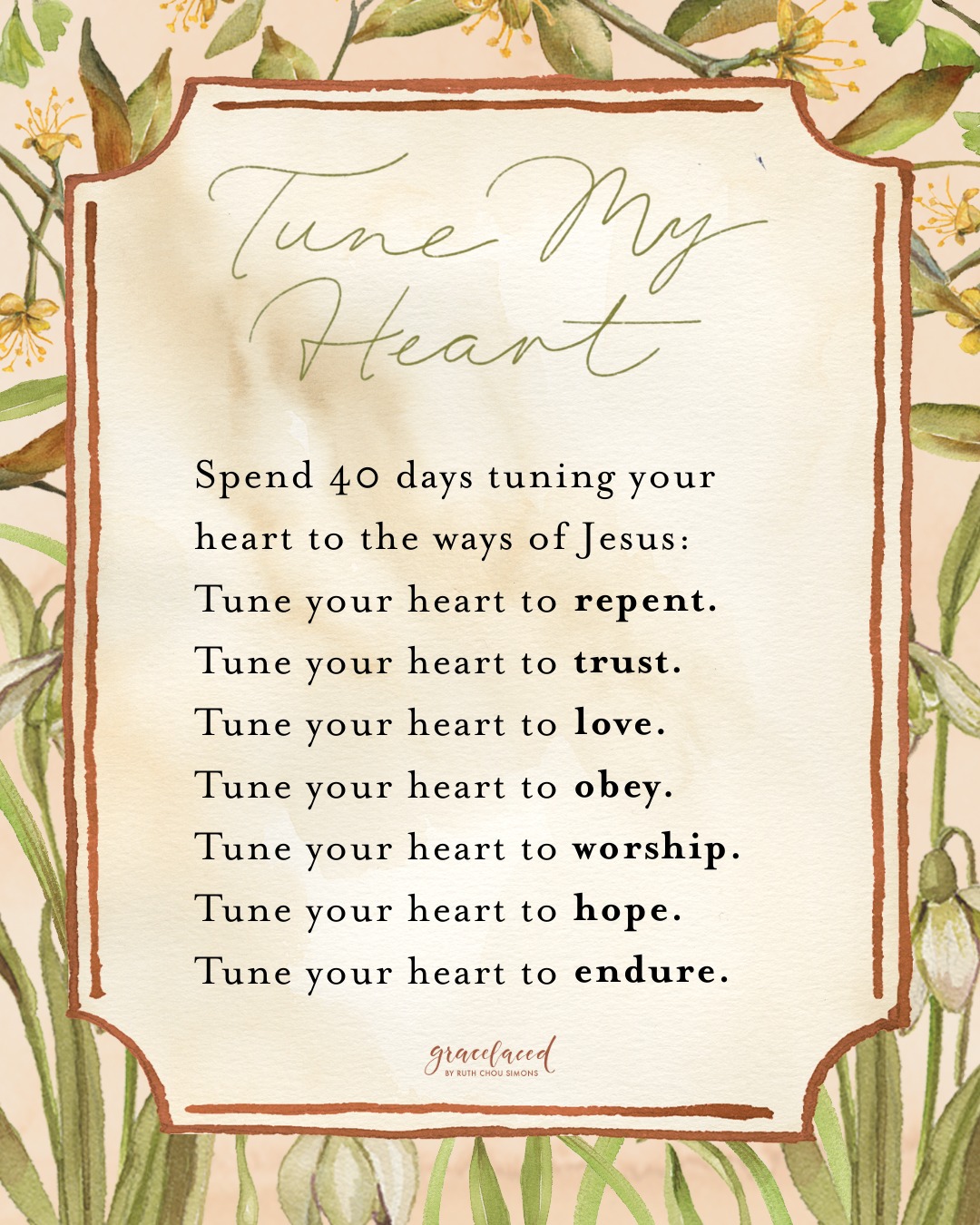 GraceLaced - This Lenten Season: Tune your heart to His... | Facebook