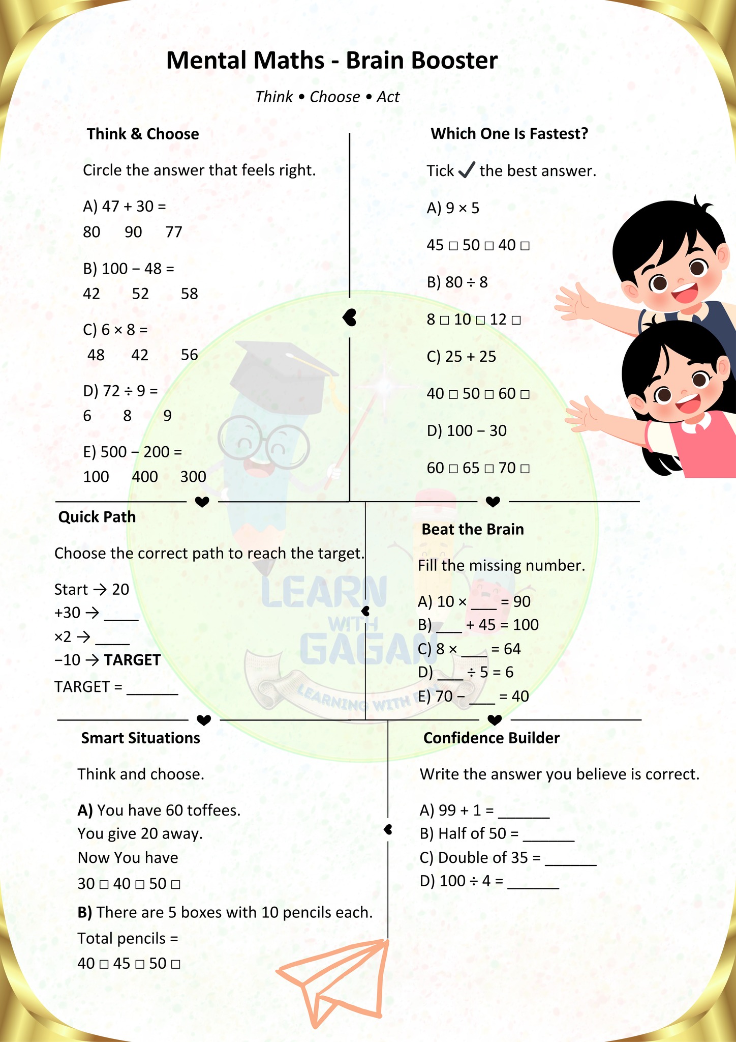 Learn - Mental Maths – Brain Booster | Fast Thinking & Confidence ...