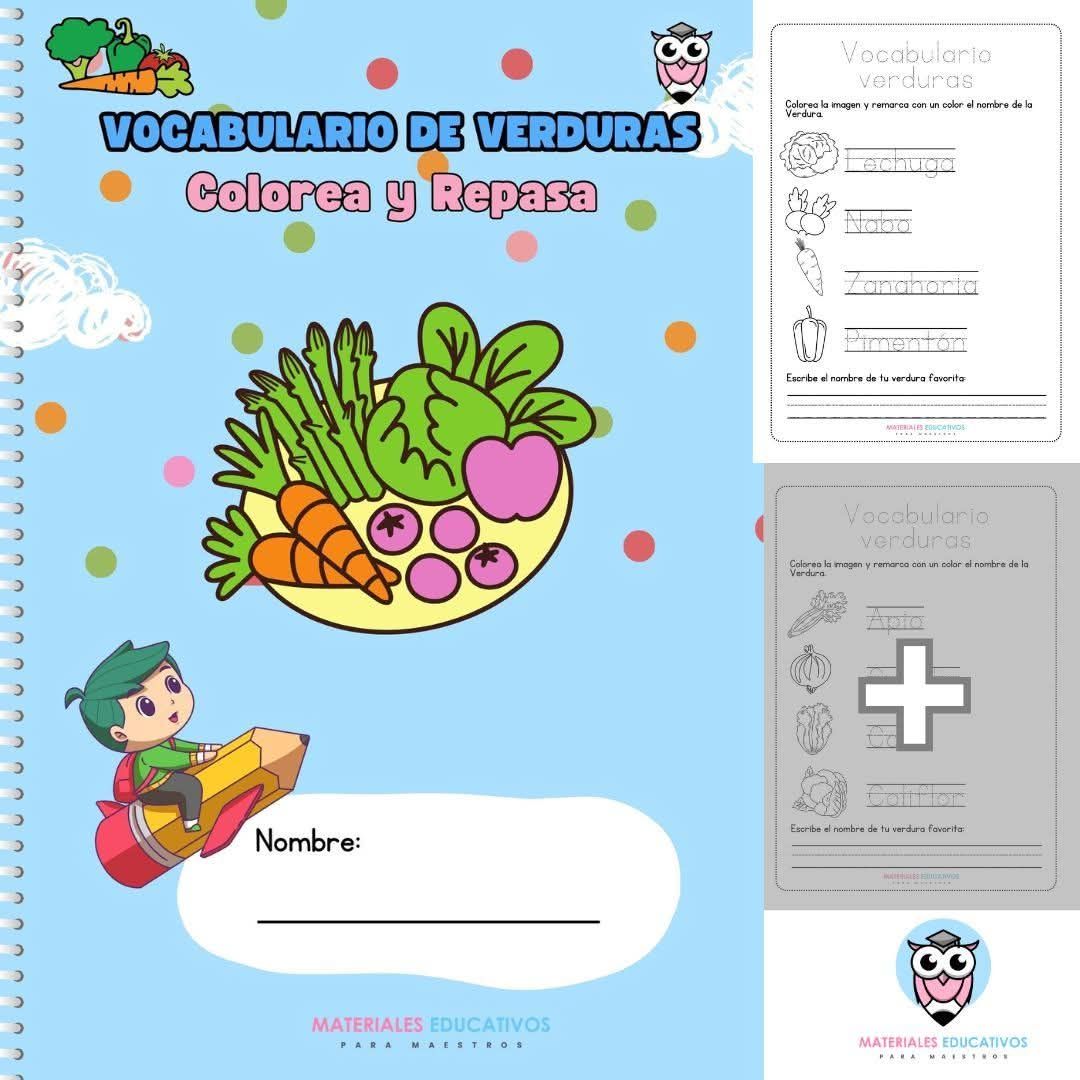 Material Educativo Gratis | 𝐕𝐎𝐂𝐀𝐁𝐔𝐋𝐀𝐑𝐈𝐎 𝐃𝐄 VERDURAS: 𝐂𝐎𝐋𝐎𝐑𝐄𝐀 𝐘 𝐑𝐄𝐏𝐀𝐒𝐀 🥰 ...