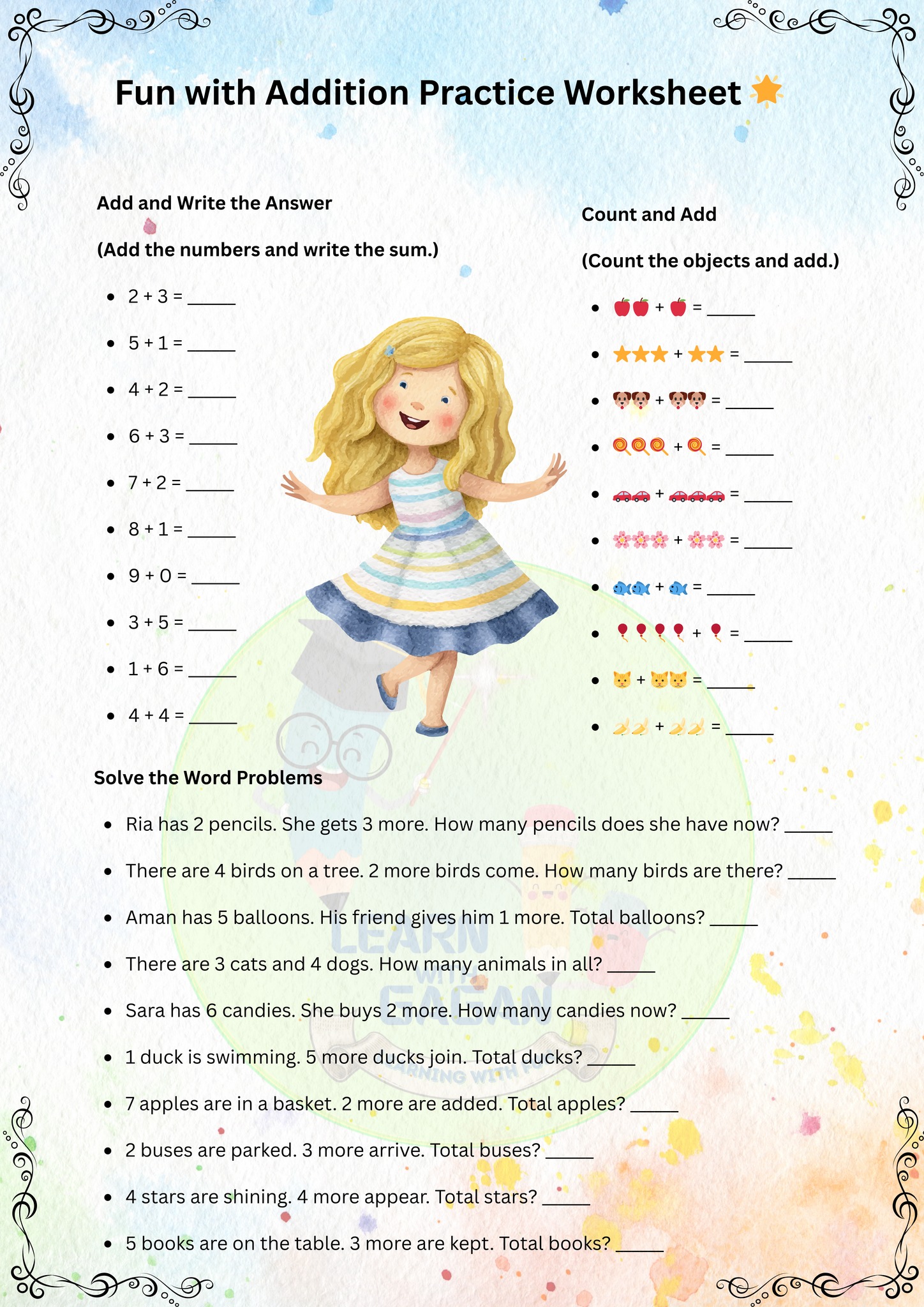 Learn - Fun with Addition – Engaging Practice Worksheet 🤩 addition ...