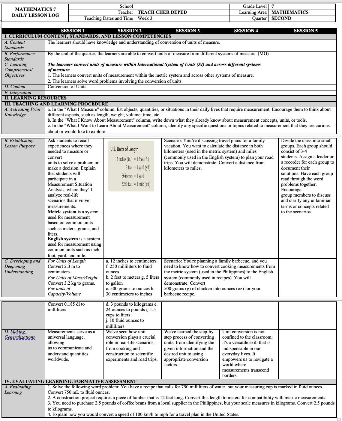 GRADE 2 MATATAG SY. 2025-2026 | UPDATED DLL ALIGN TO REVISED K-12 ...