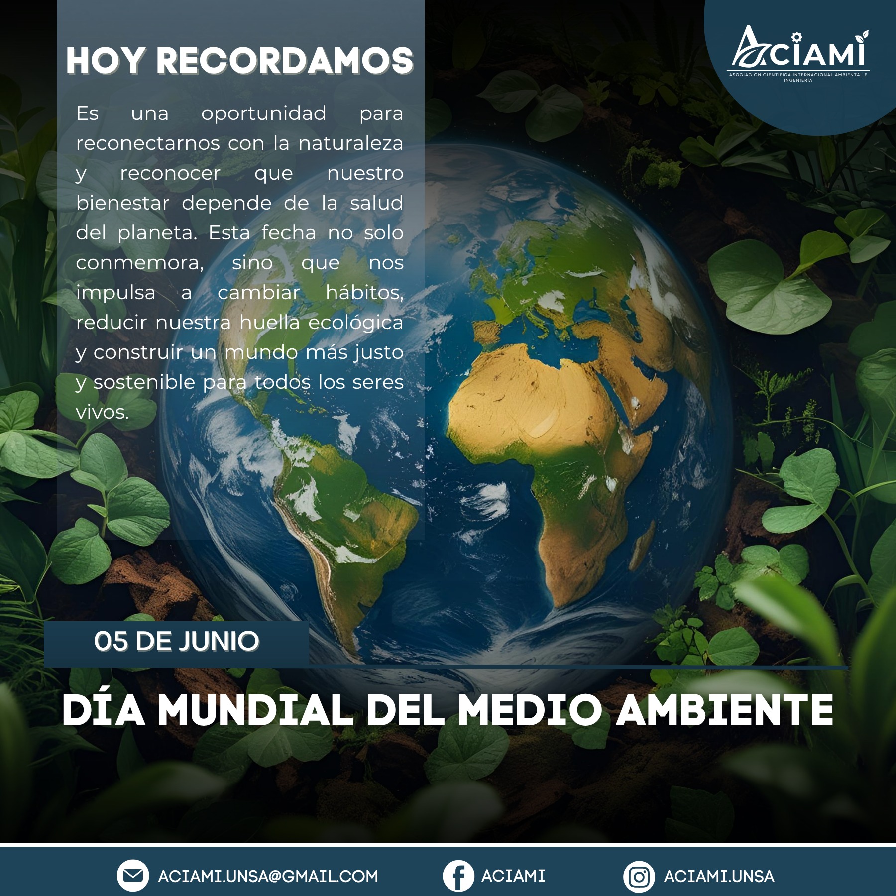 Aciami - 05 de Junio: Día Mundial del Medio Ambiente Un llamado global ...
