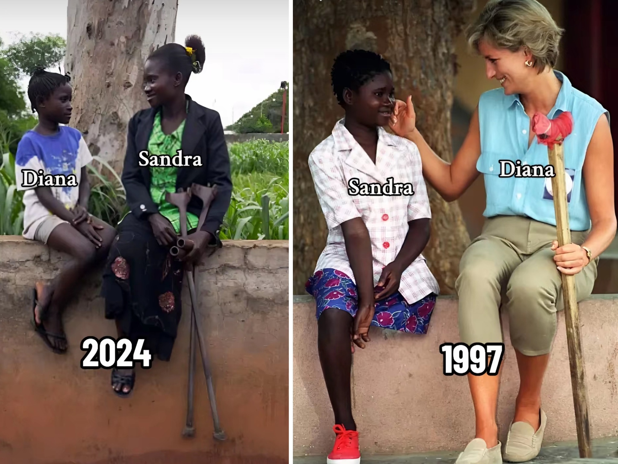Cops Moment Sandras Daughter Named Diana When Princess Diana Travel In Angola In 1997