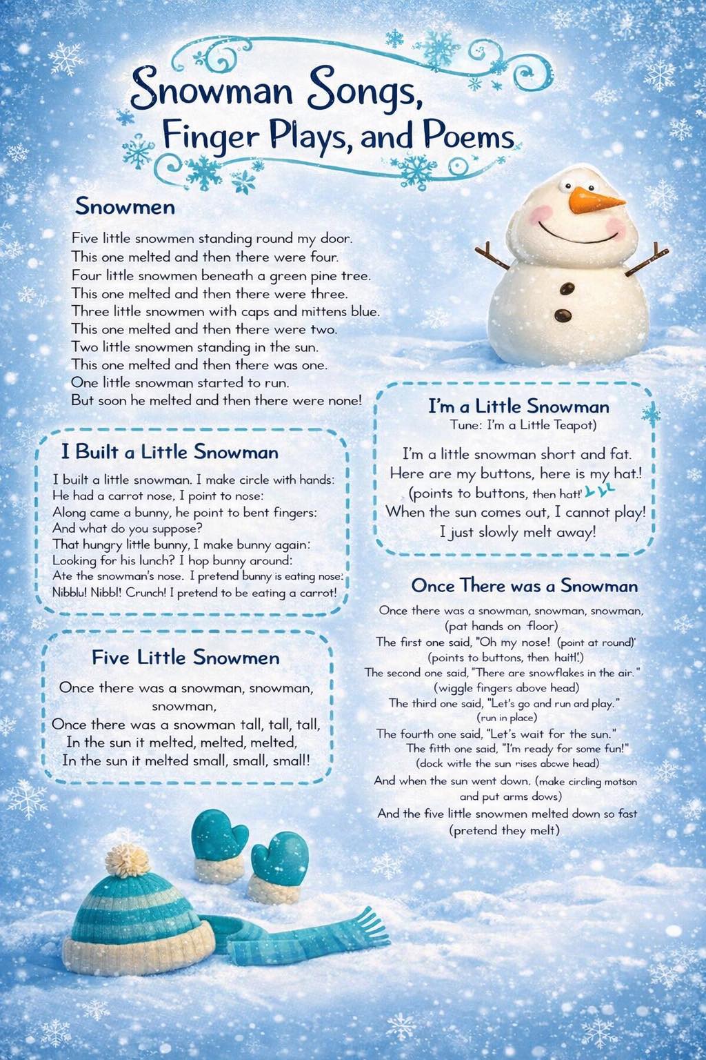 Bright - Winter Magic! ️☃️ Snowman songs and finger plays your kiddos ...