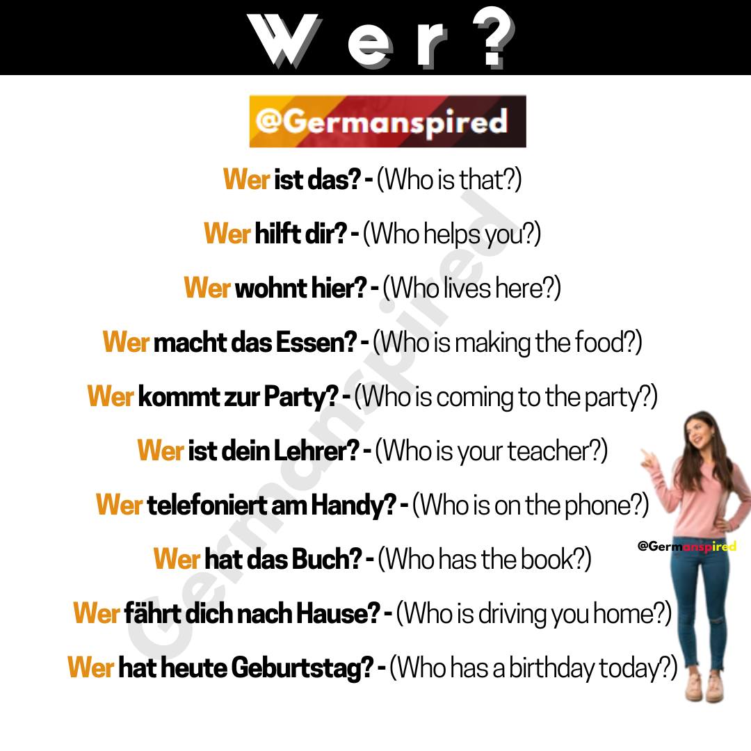 Germanspired - Asking Questions with “Who?” in German Fragen mit „Wer ...