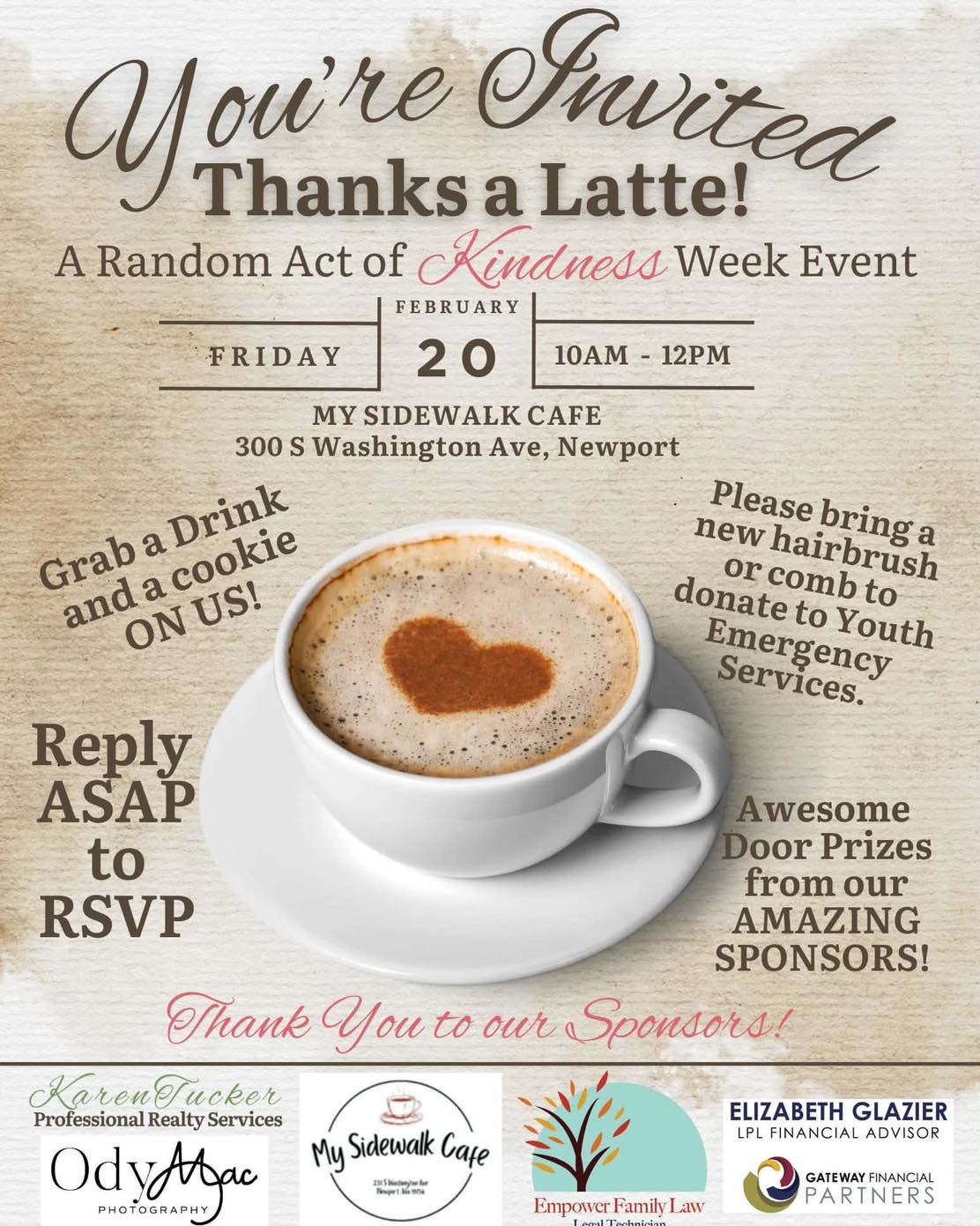 Kindness is brewing at My Sidewalk Cafe... - My Sidewalk Cafe | Facebook