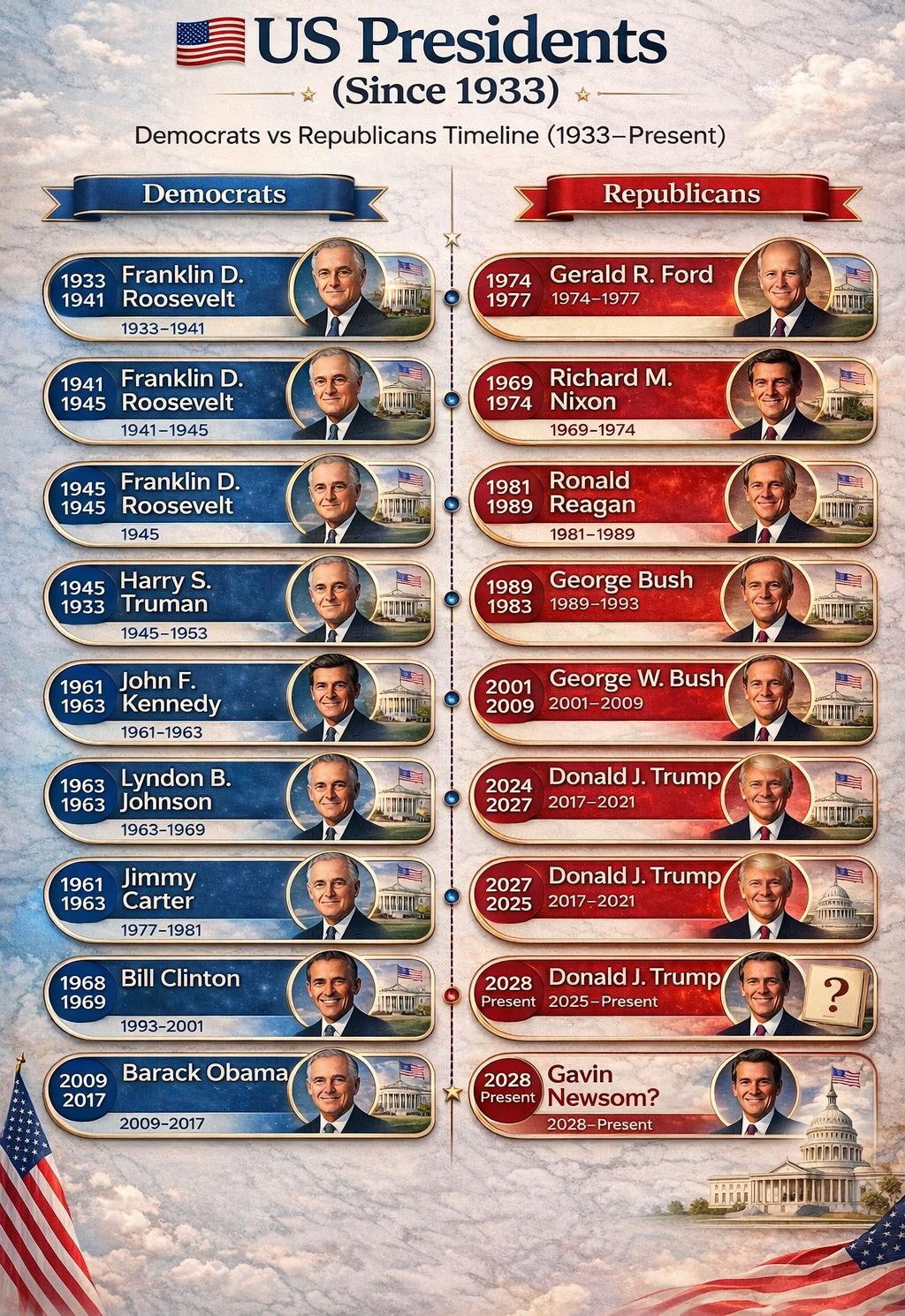 Be Wafa - A viral timeline of US Presidents since 1933 is trending ...