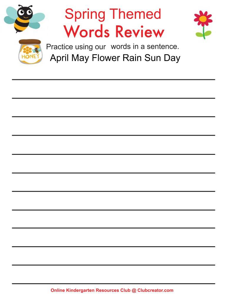 Free printable kindergarten or first grade worksheet. Practice using ...