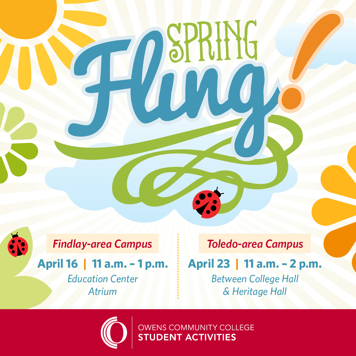 Owens - 🌷🎉 Spring Fling is almost here! 🎉🌷 Take a break and celebrate ...