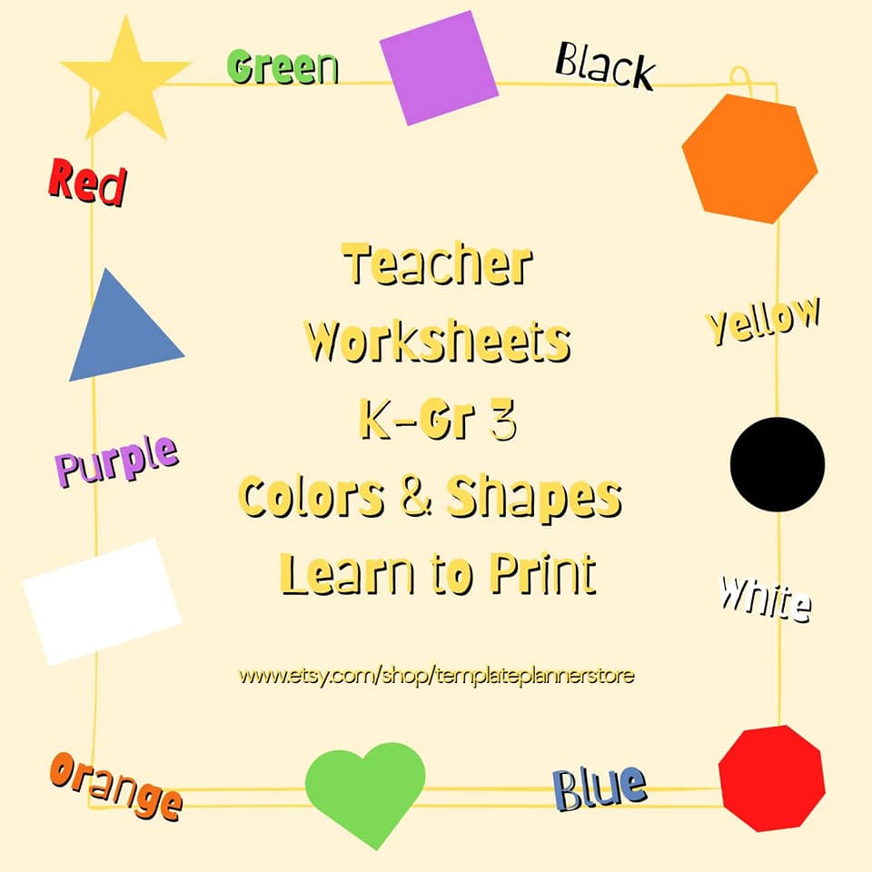 New New New! Printable Colour and... - Template Planner Store