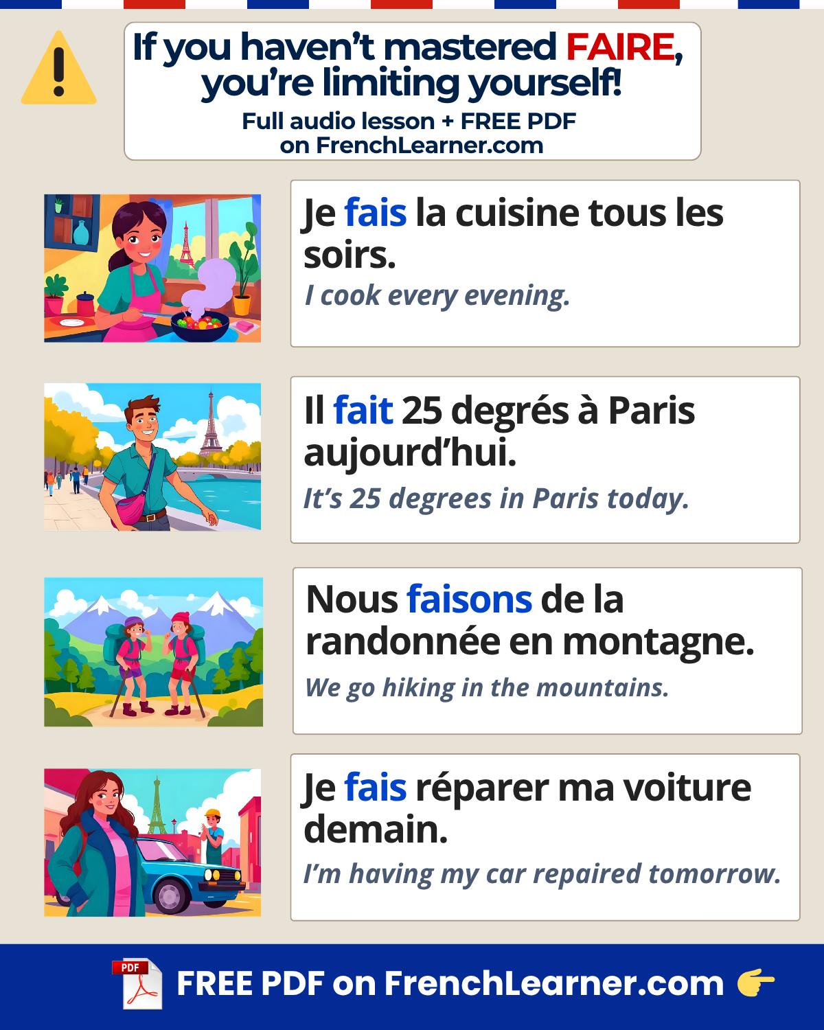 FrenchLearner - 💬 Ever wonder how the French really use faire? It means ...