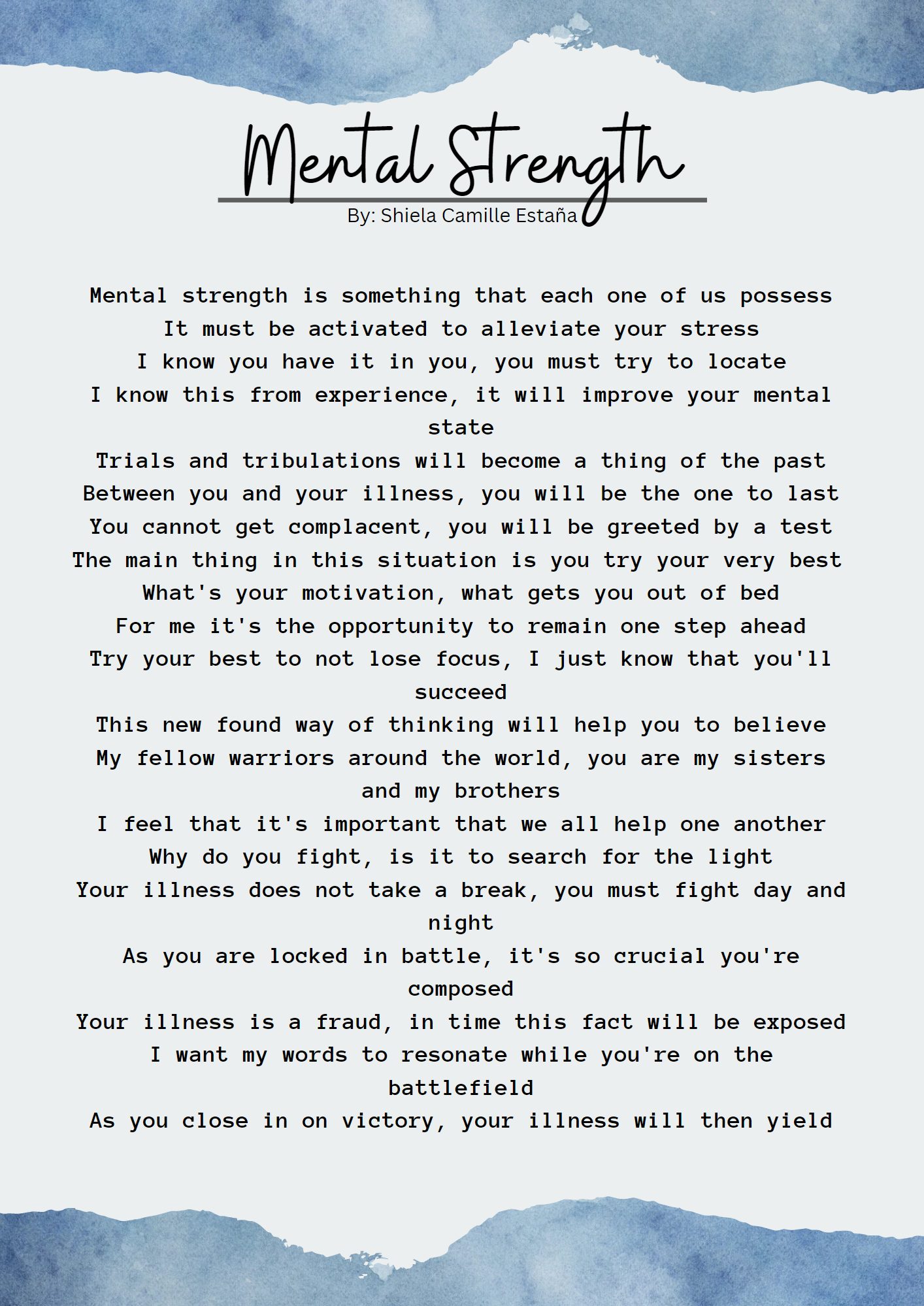 Mindfulness - Here is a poem about mental health...